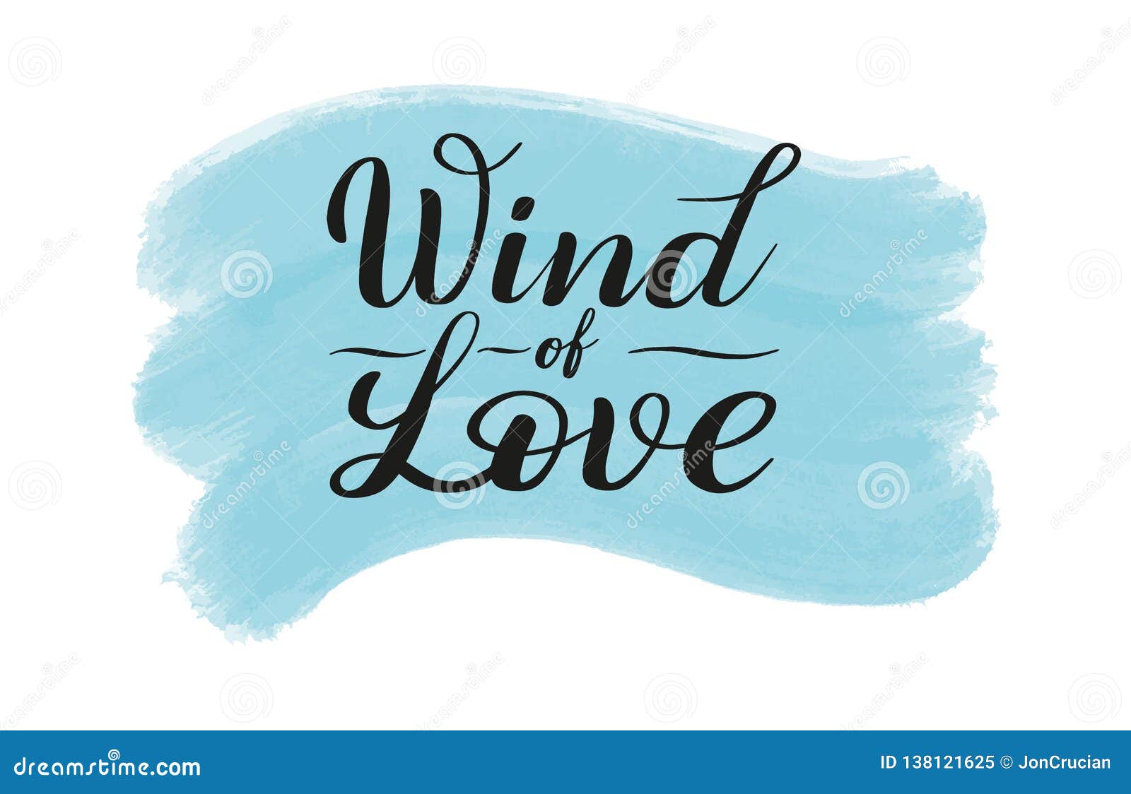 Wind of Love. Romantic Brush Pen Lettering. Vector. Stock Vector ...