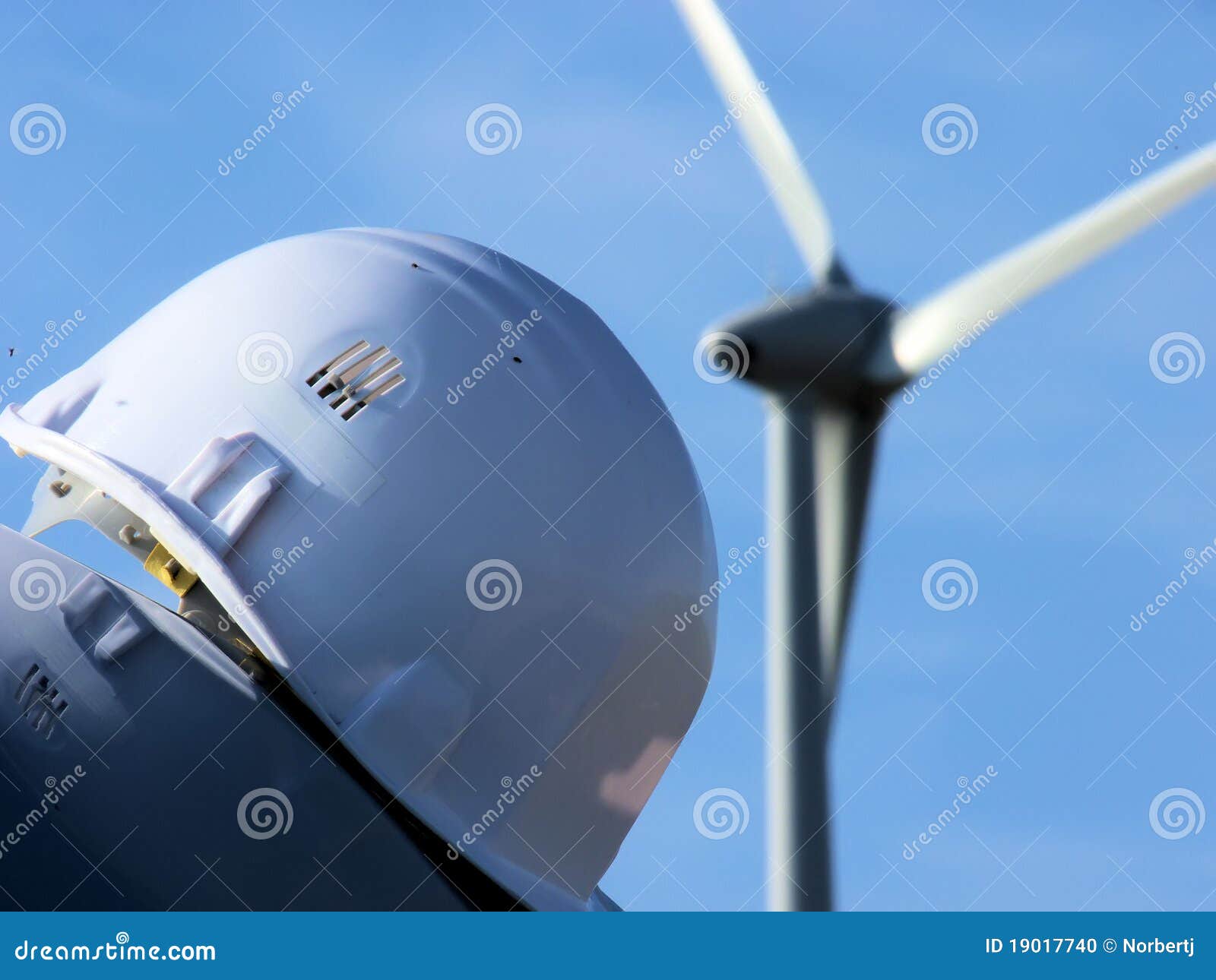 Wind mil and helmet stock photo. Image of industry, work - 19017740