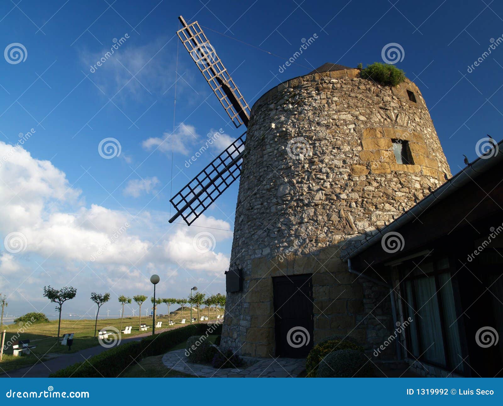 Wind mill stock photo. Image of breeze, fields, mill, bread - 1319992