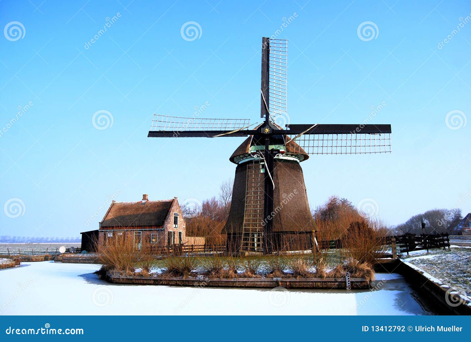 Wind mill stock photo. Image of wings, energy, building - 13412792