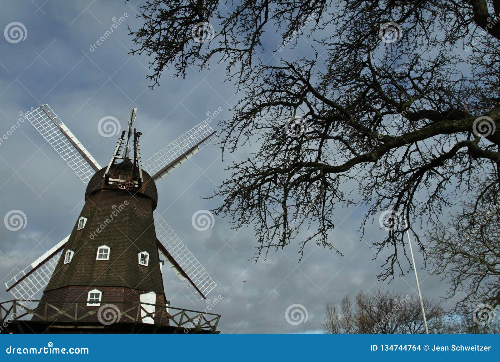 Wind Mill in Horsholm, Denmark Stock Photo - Image of ancient, mill ...