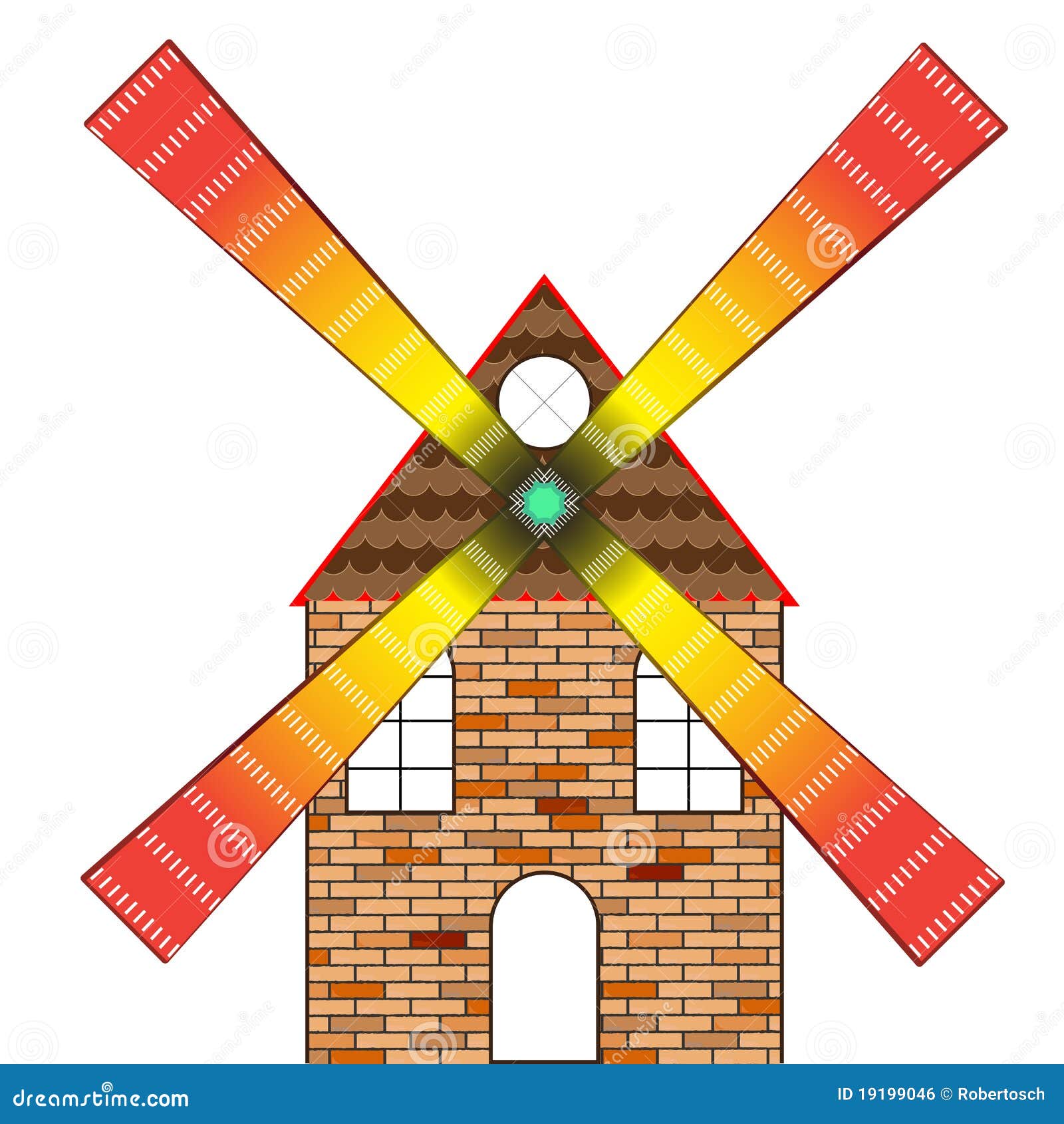 Wind mill house stock vector. Illustration of history - 19199046