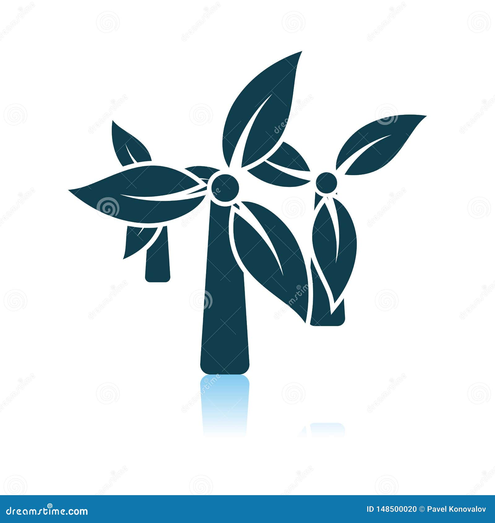 Wind Mill with Leaves in Blades Icon Stock Vector - Illustration of ...