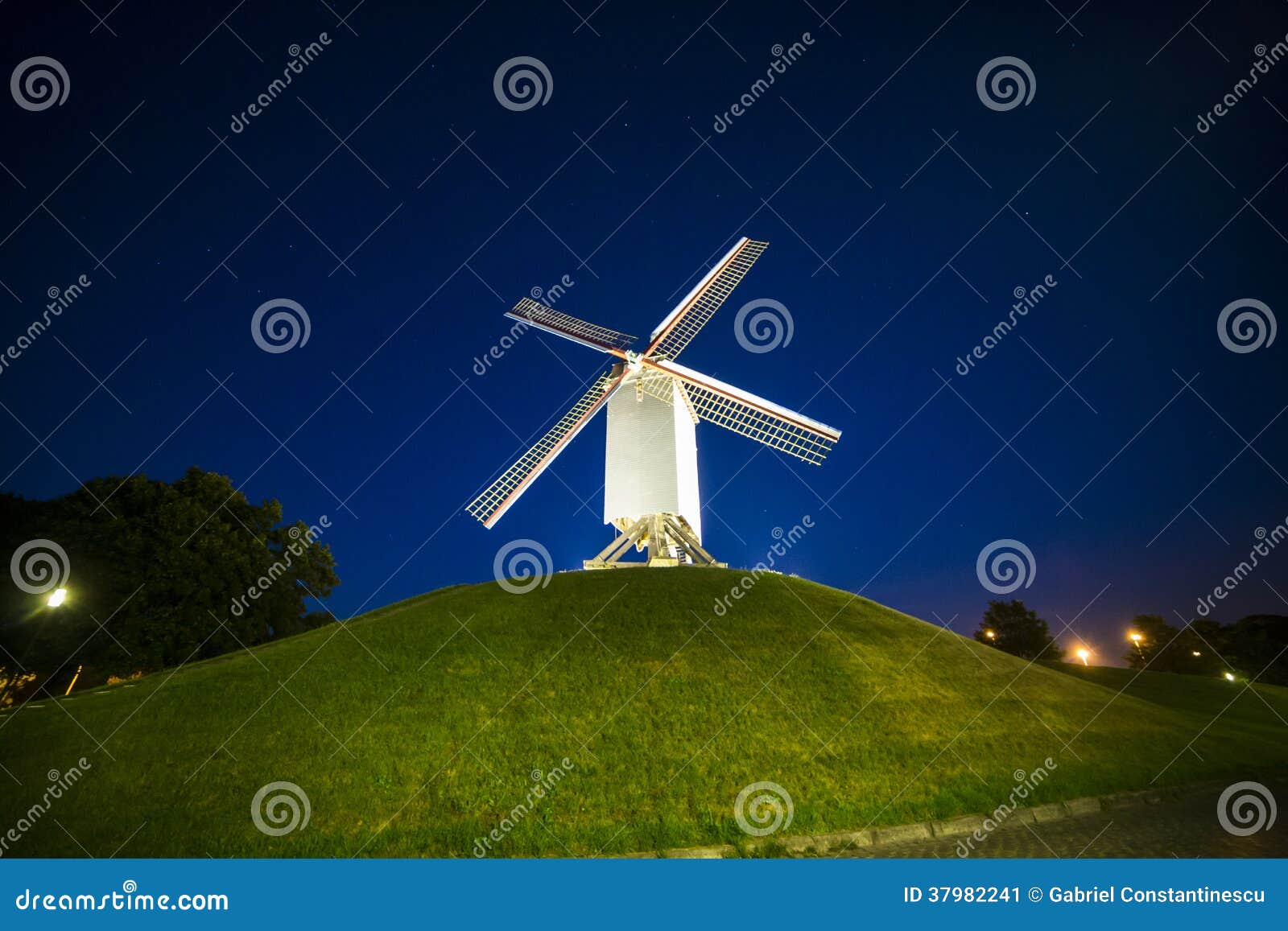 Wind mill at night stock image. Image of generator, agriculture - 37982241
