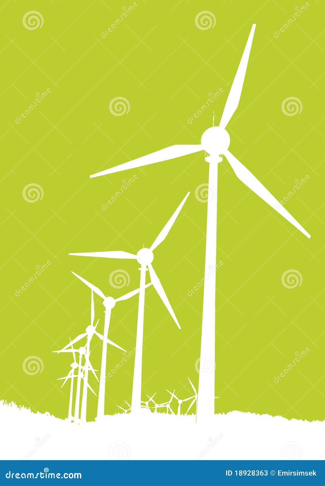 Wind Mills stock vector. Illustration of renewable, nature - 18928363