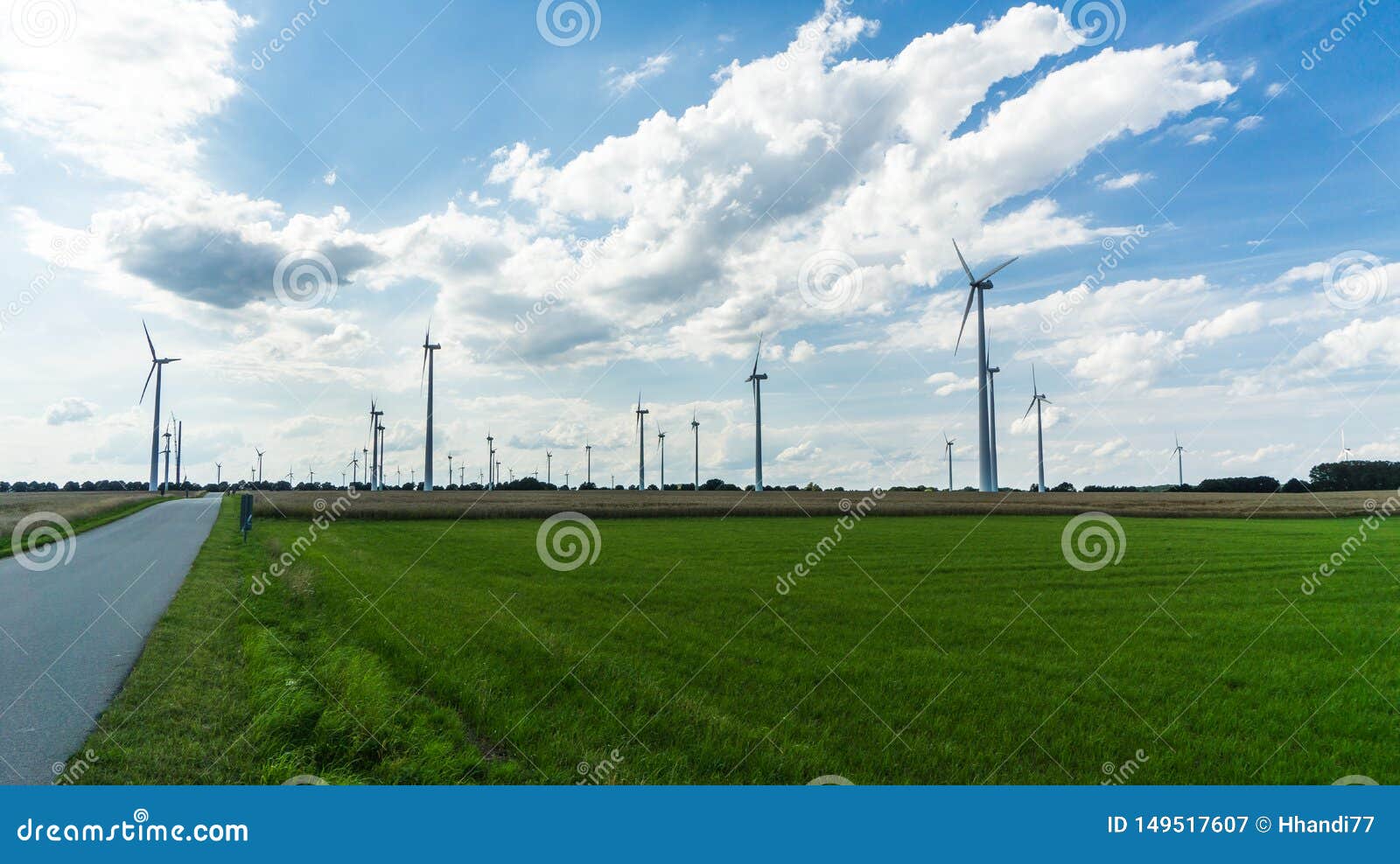 Wind mills on a field stock image. Image of ecology - 149517607