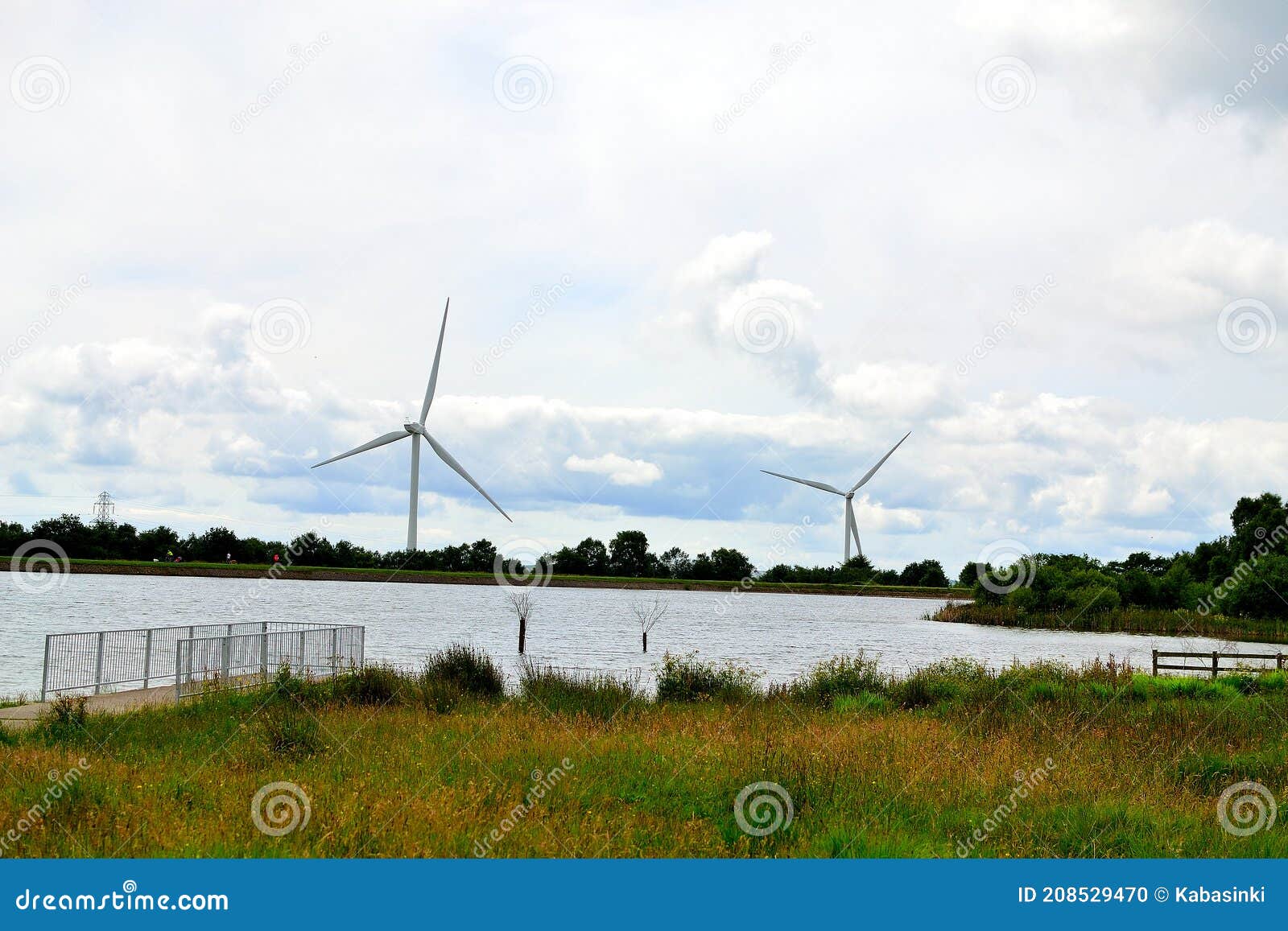 Wind Mills in Mid Wales in UK Stock Photo - Image of green, water ...