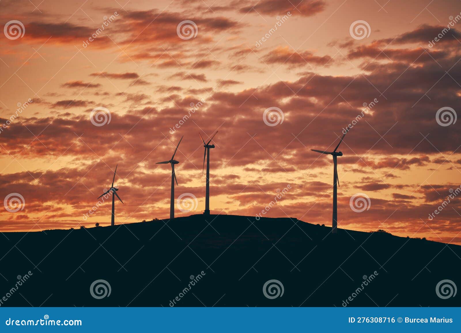 Wind Mills before Sunrise in Spring 2 Stock Photo - Image of renewable ...
