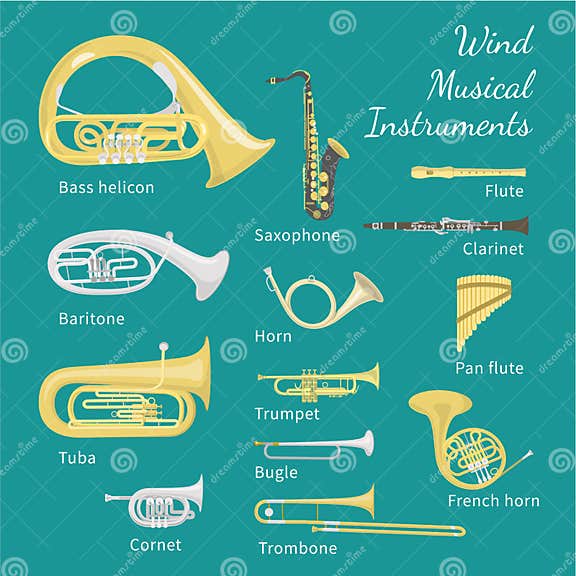 Wind Musical Instruments stock vector. Illustration of music - 40778702