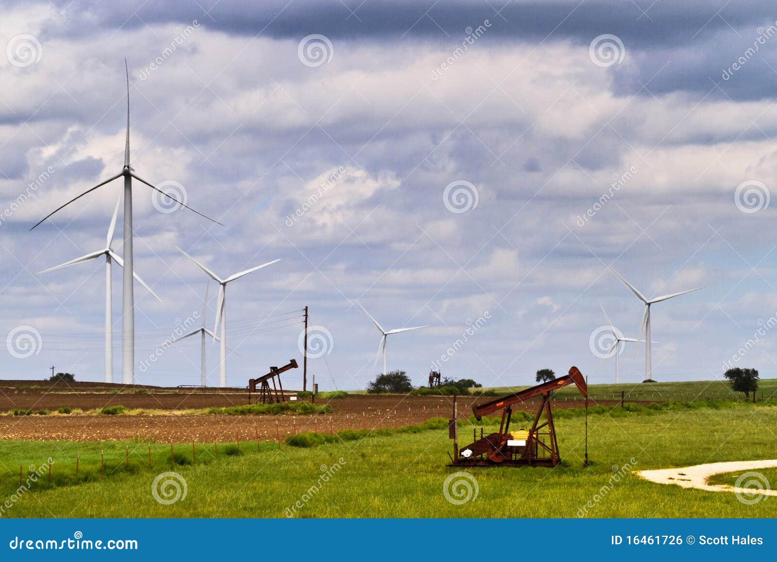Wind and oil power stock photo. Image of innovation, electrical - 16461726