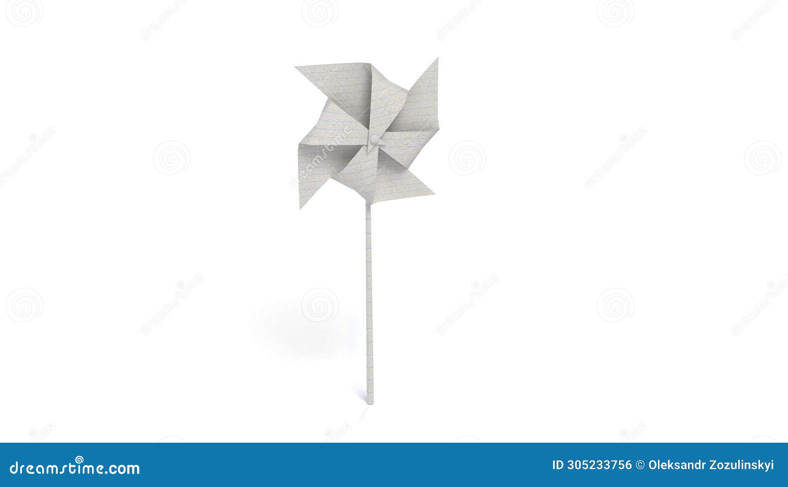 Wind Paper Propeller on White Back Intro 3d Stock Illustration ...