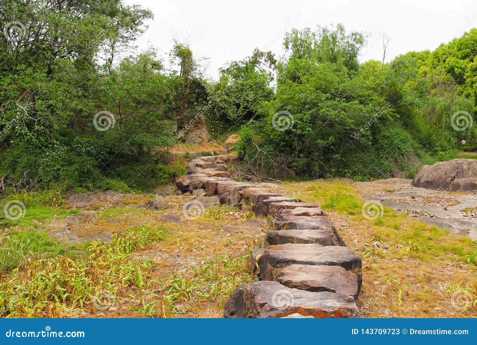 Wind path lead to hill stock image. Image of green, stone - 143709723