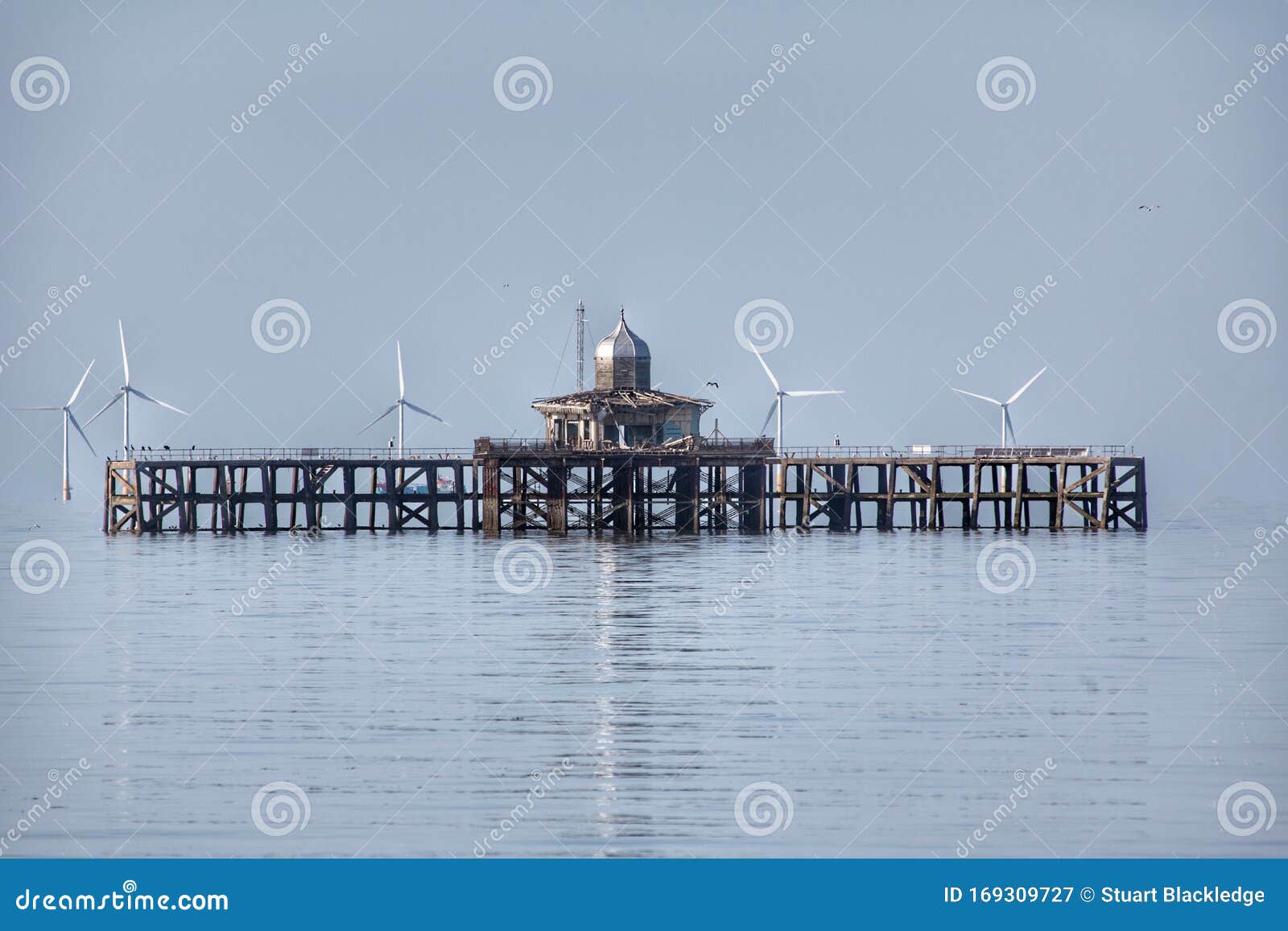 Wind and Pier stock image. Image of pier, herne, turbines - 169309727