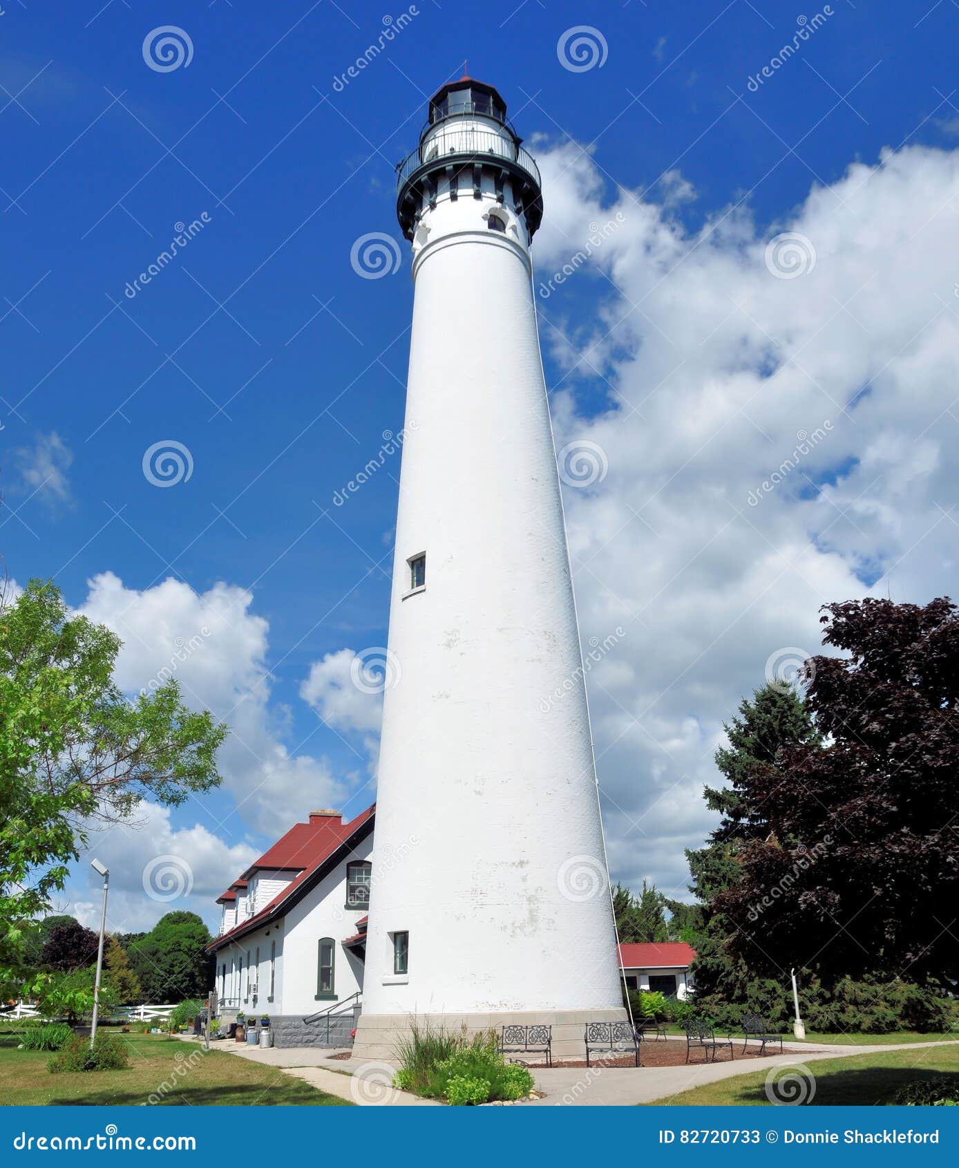 Wind Point Lighthouse stock image. Image of lighthouse - 82720733