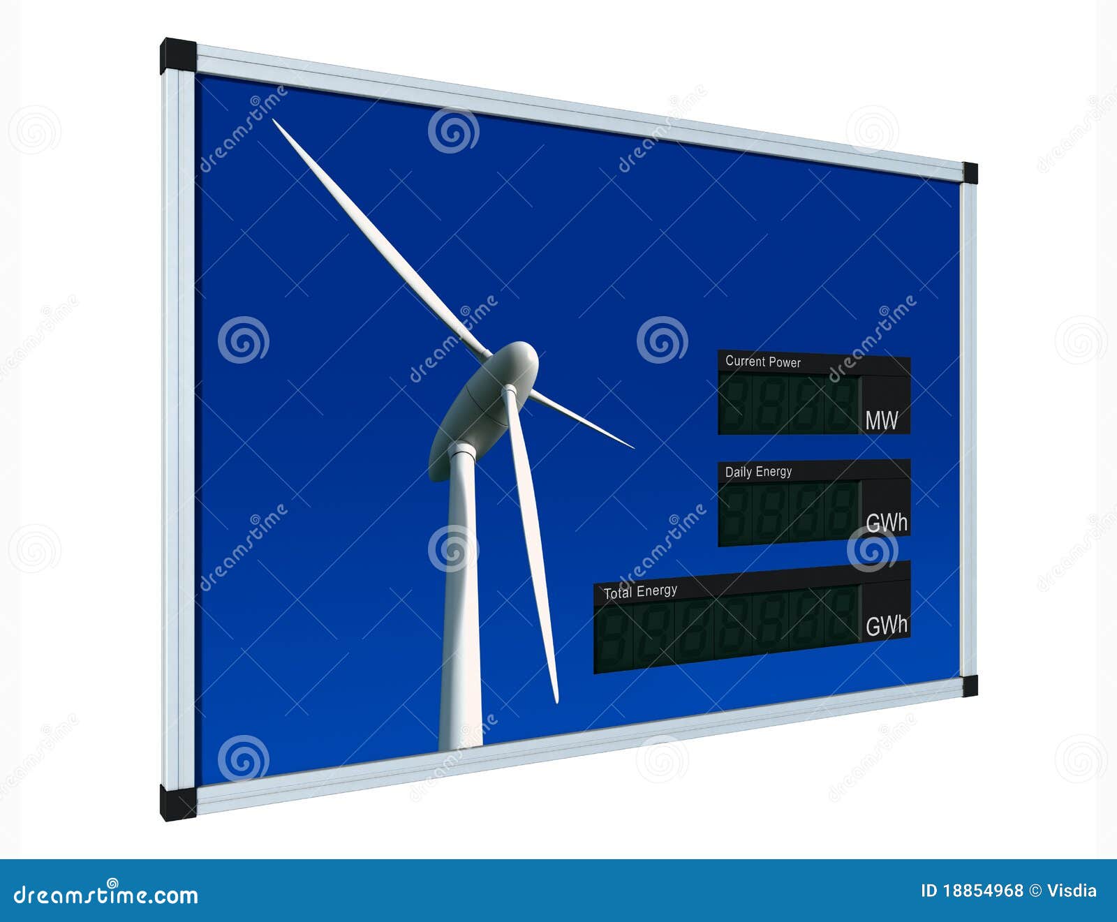 Wind Power Display - English (clipping Path) Stock Illustration ...