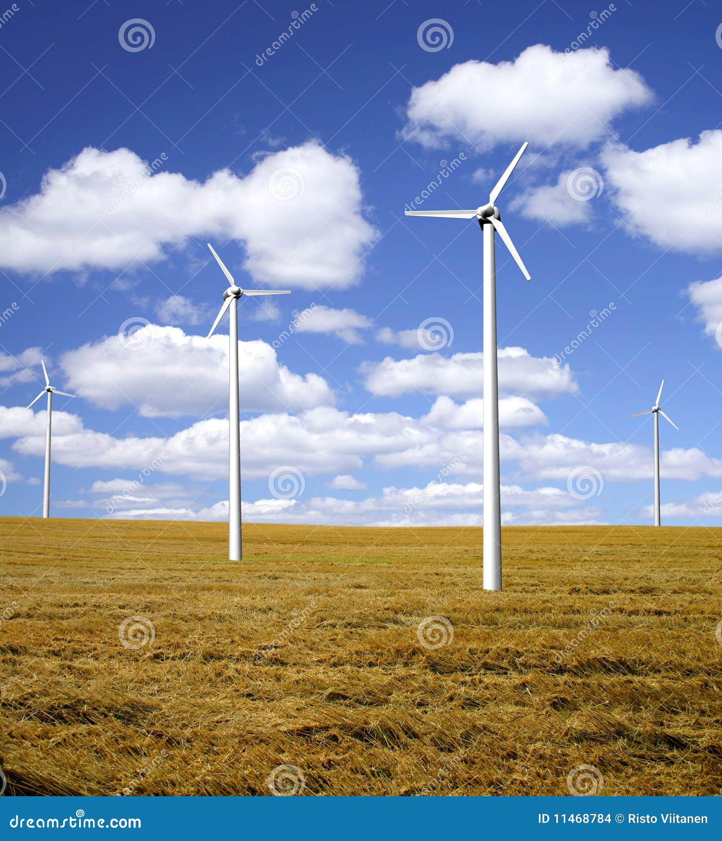 Wind power farm on a field stock illustration. Illustration of mast ...