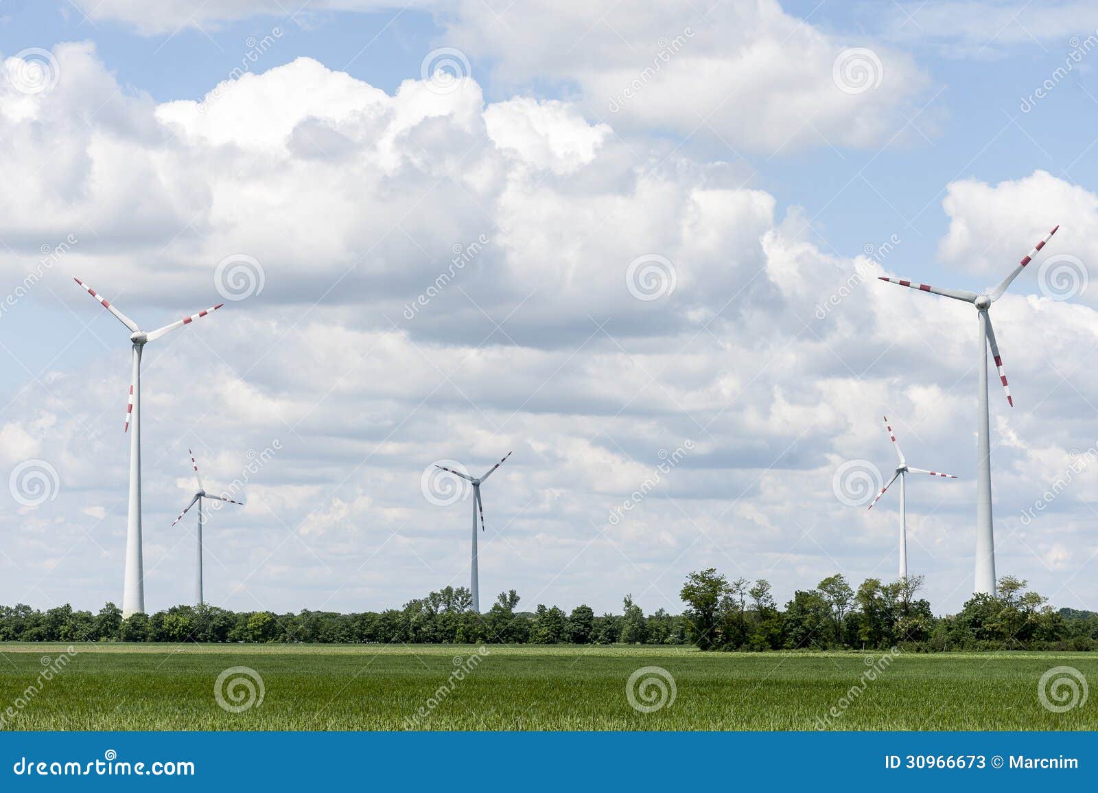 Wind Power Field on Summer Day Stock Image - Image of development, farm ...