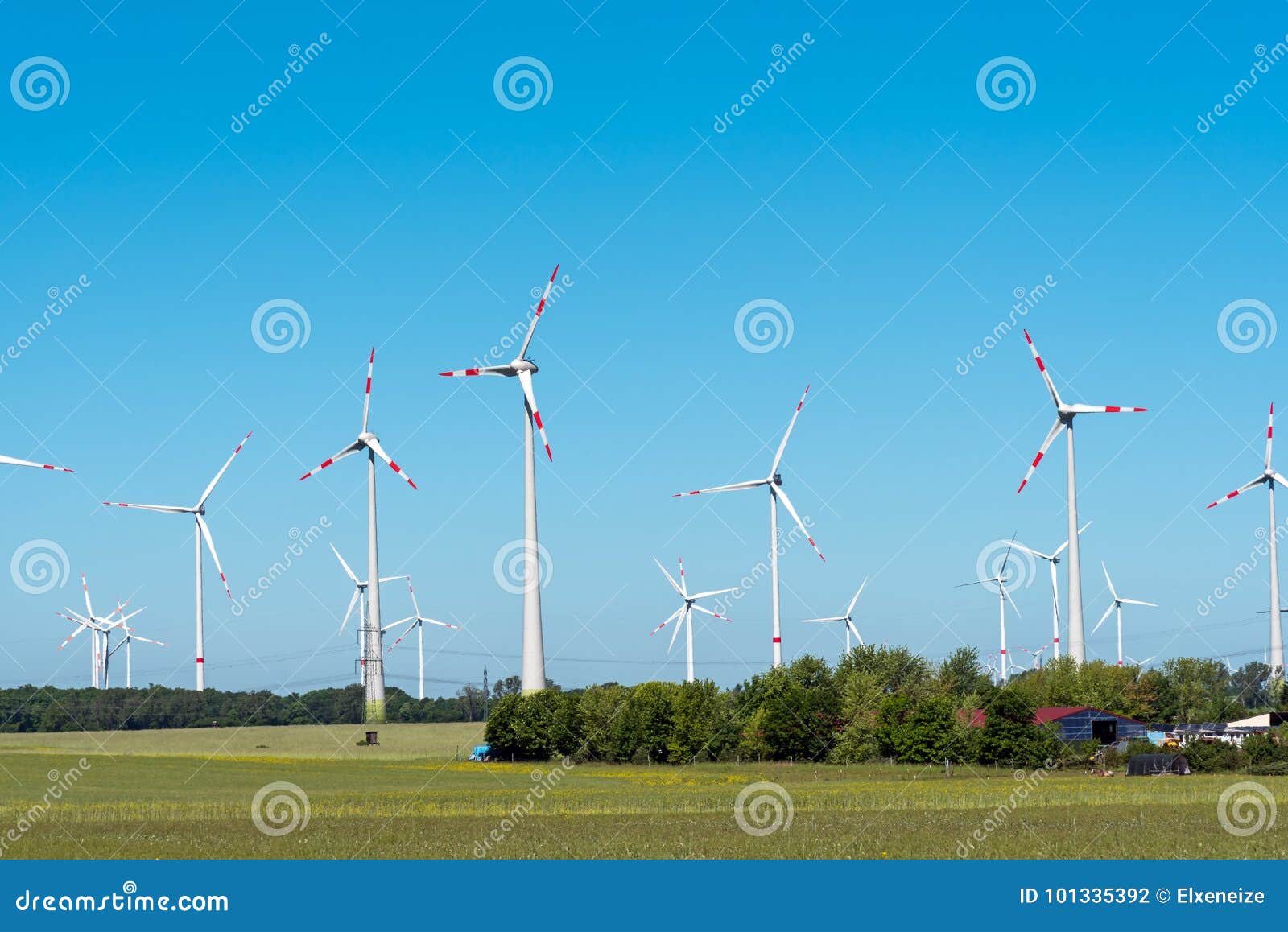 Wind Power in the Fields in Germany Stock Photo - Image of plant ...