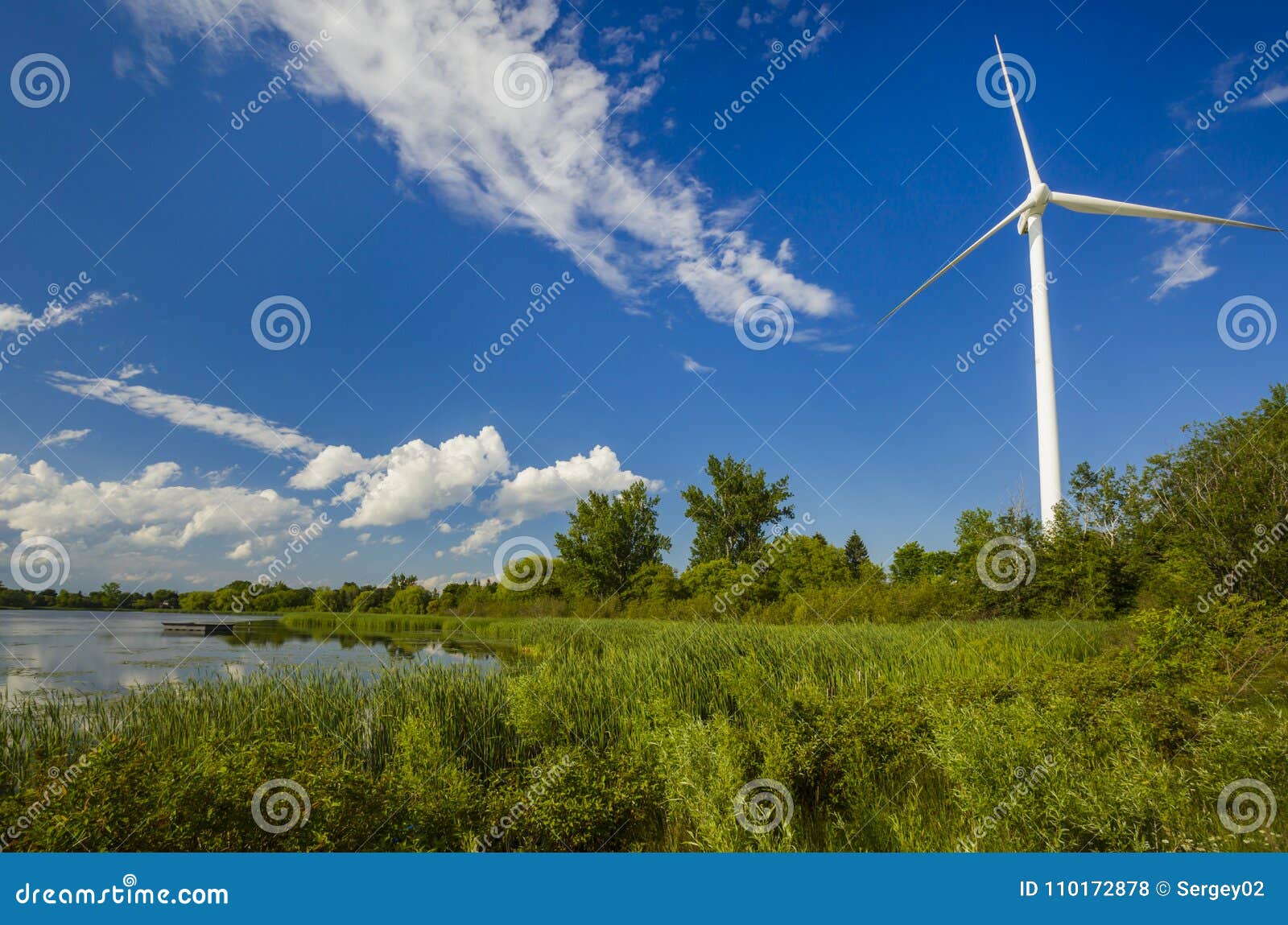 Wind Power Generating Stations in the Park Stock Photo - Image of ...