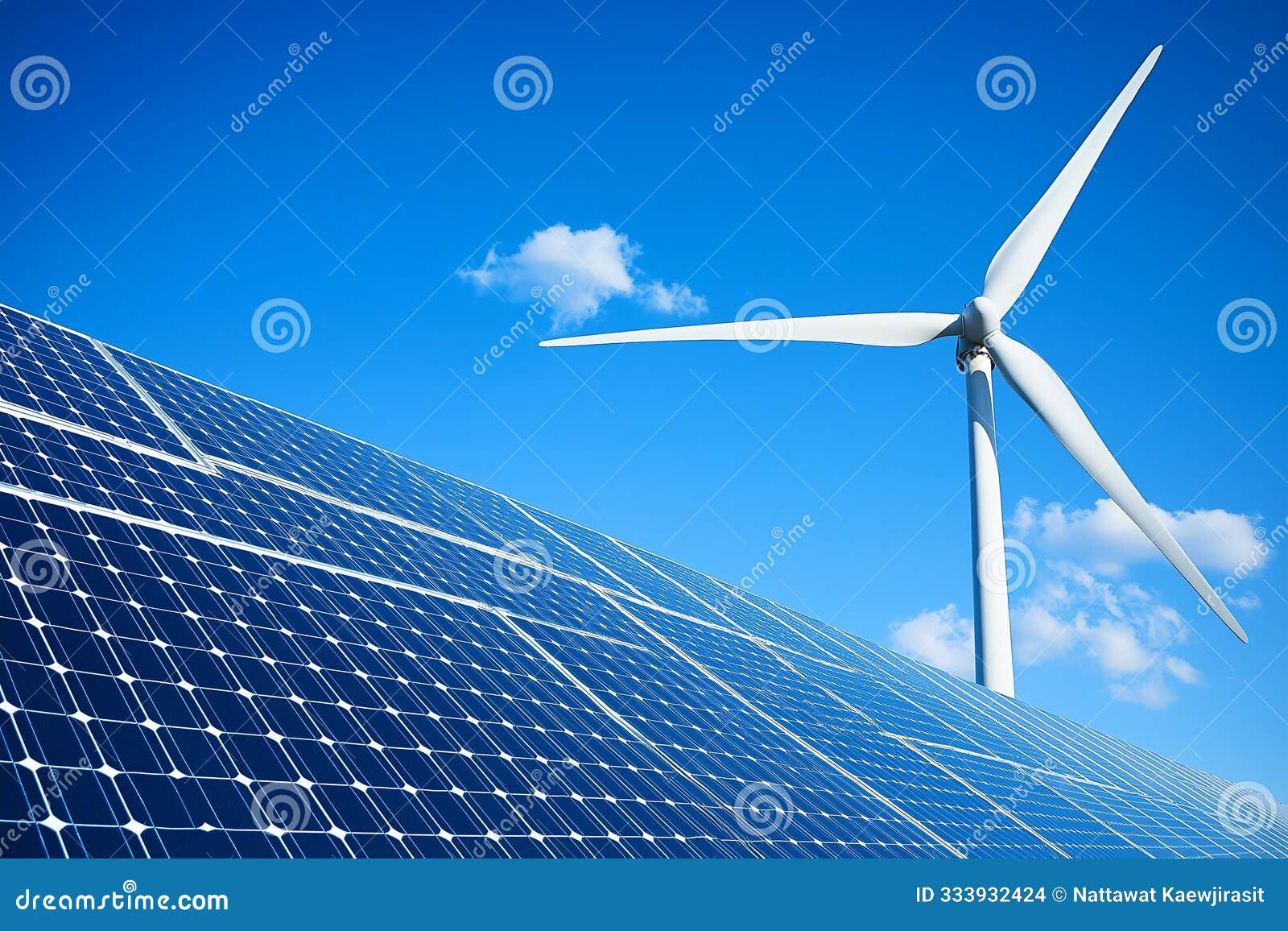Wind Power Generation Equipment and Solar Panel by Generative Ai Stock ...