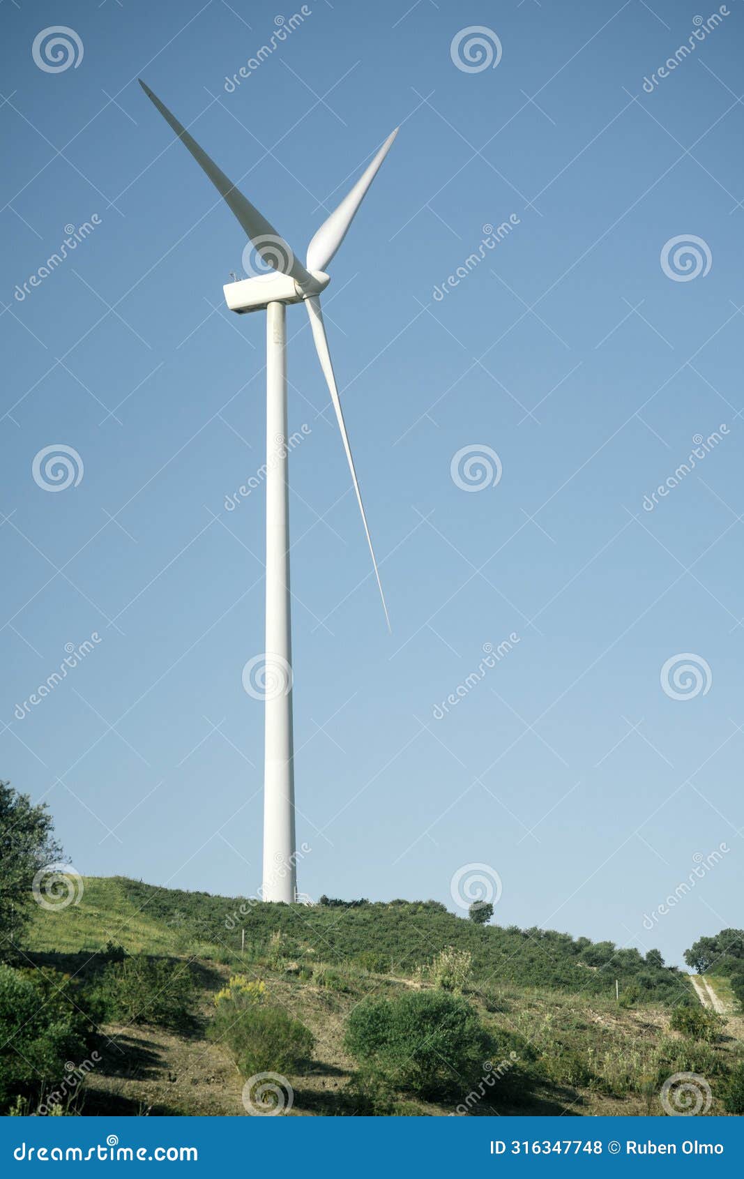 Wind Power Generator. Windmill To Create Electricity Stock Photo ...