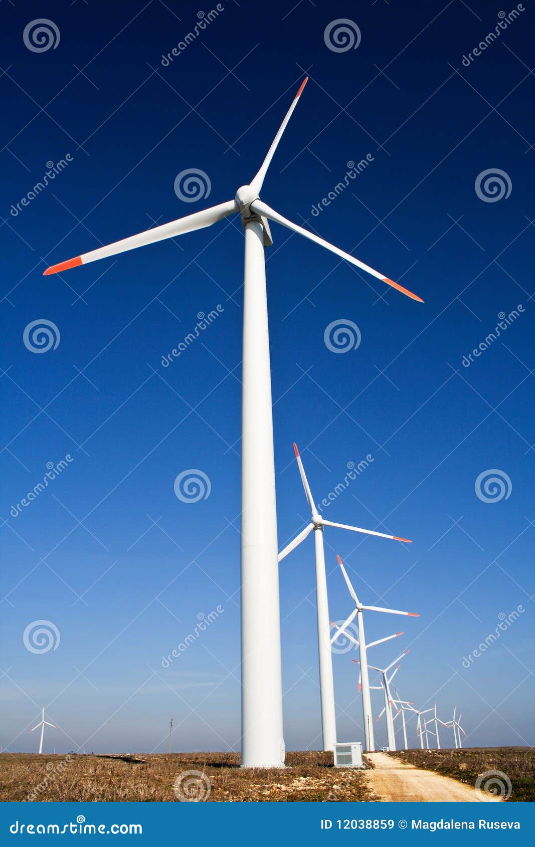 Wind power generators stock image. Image of installation - 12038859