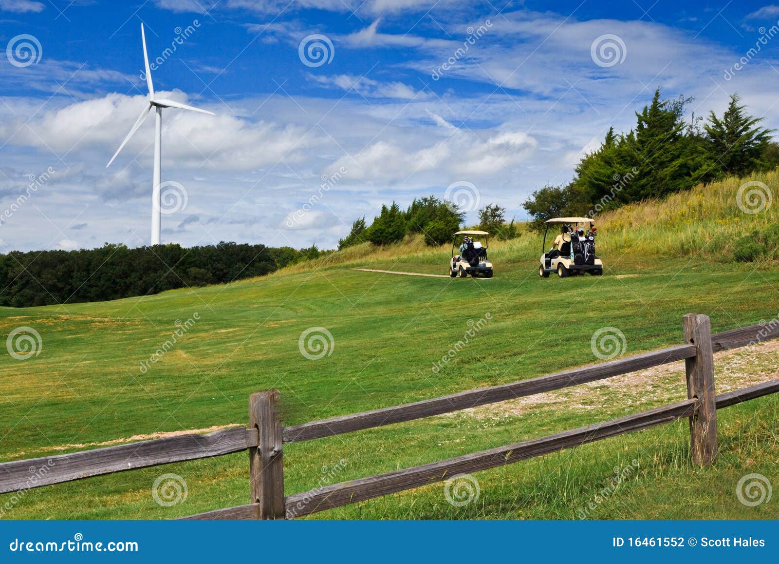 Wind Power on a Golf Course. Stock Photo - Image of sustainability ...