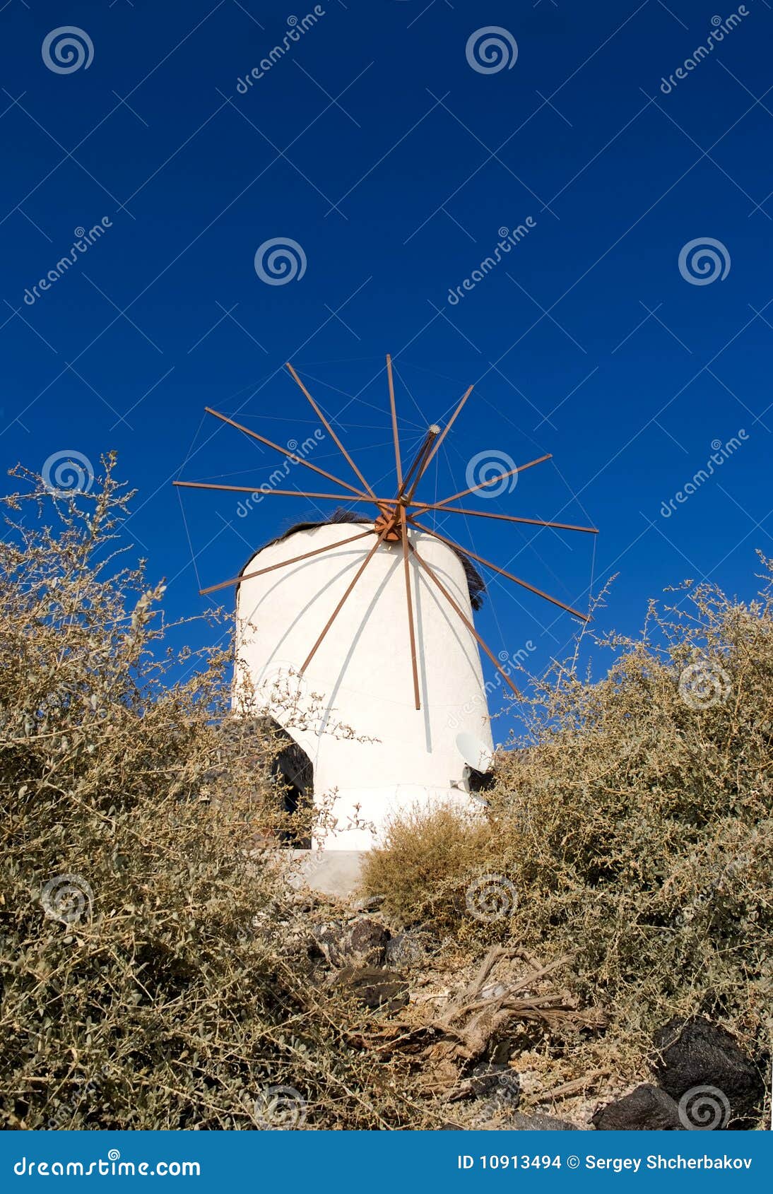 Wind power mill stock photo. Image of mill, europe, santorini - 10913494