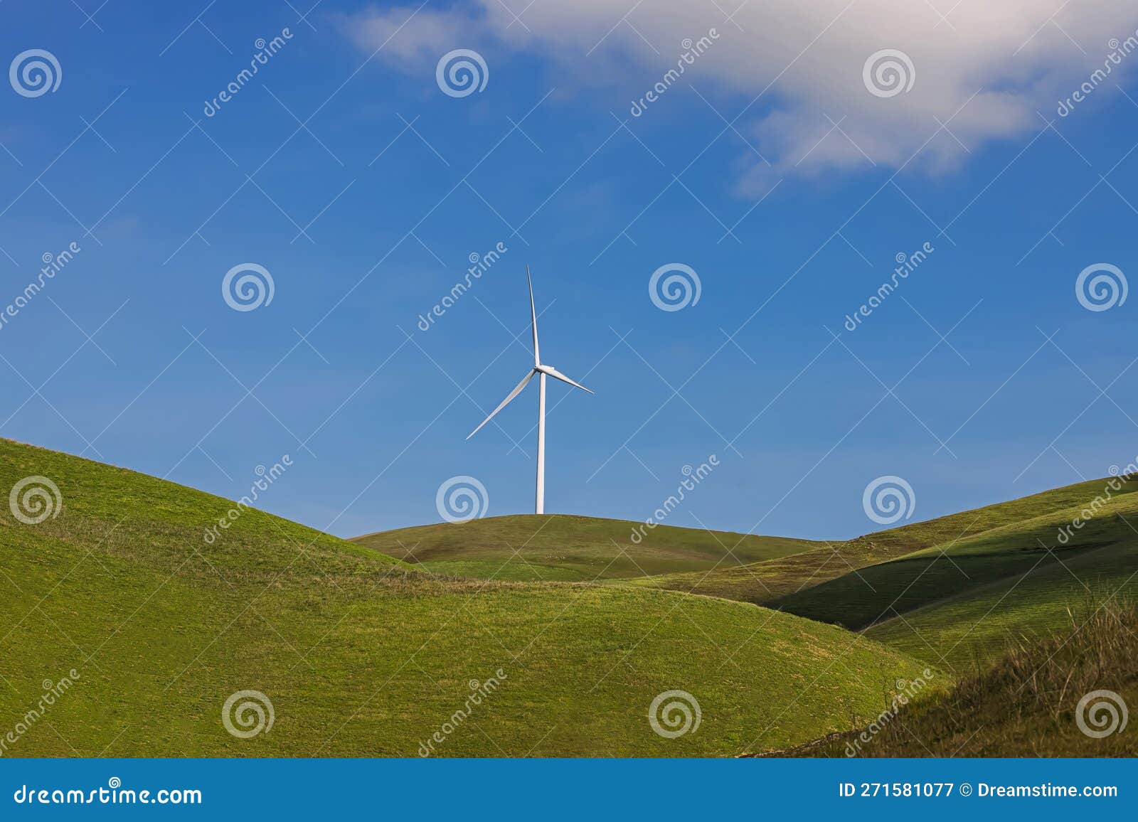 Wind Power Mill on the Green Hills Stock Image - Image of grass ...