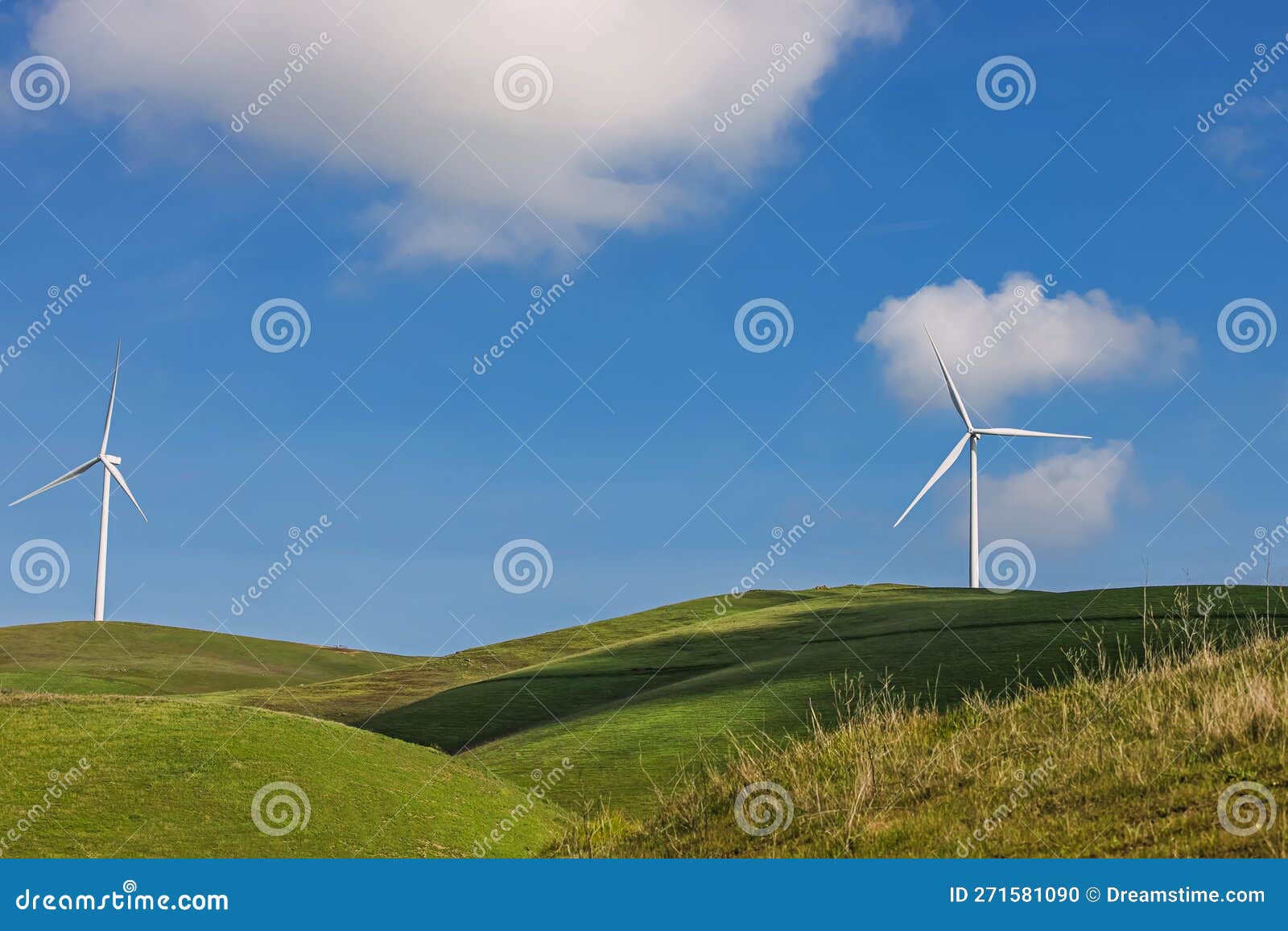 Wind Power Mill on the Green Hills Stock Photo - Image of alternative ...