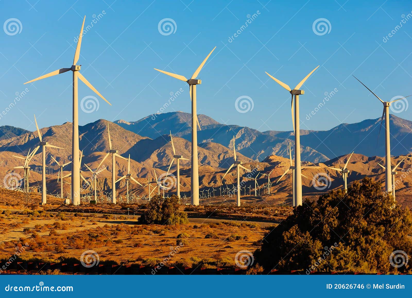 Wind Power, Palm Springs, California Stock Photo - Image of turbine ...
