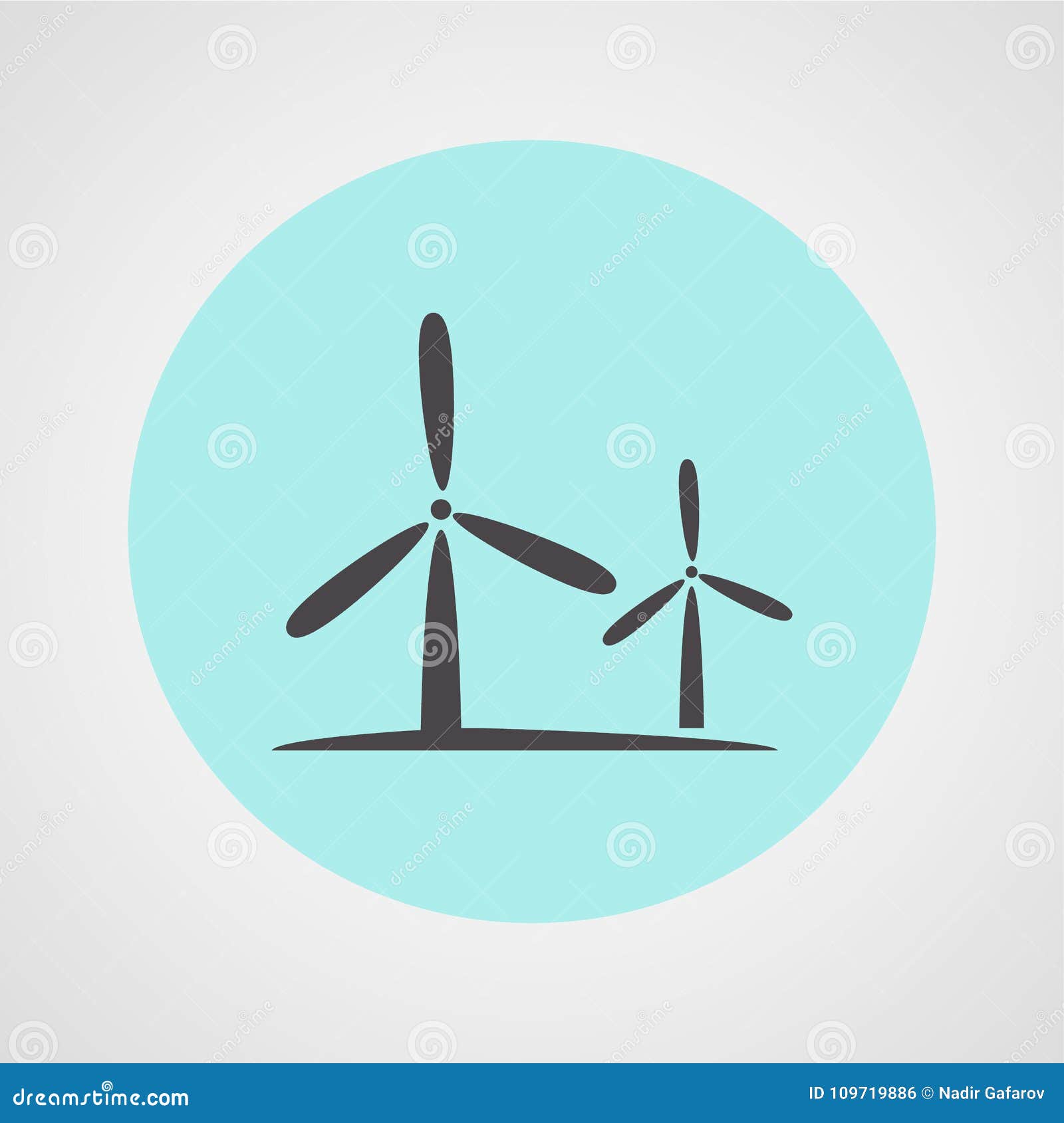 Wind Power Plant Isolated Flat Icon Stock Illustration - Illustration ...