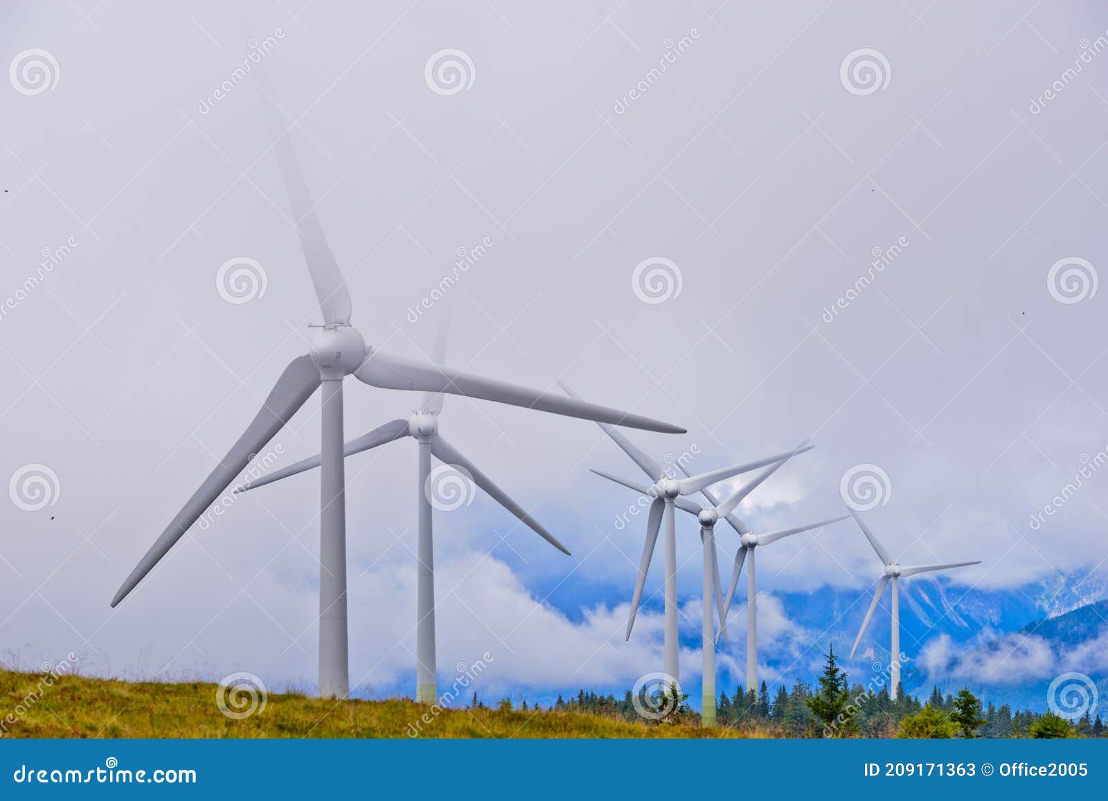 Wind Power Plant on the Mountain Pretul Editorial Stock Photo - Image ...