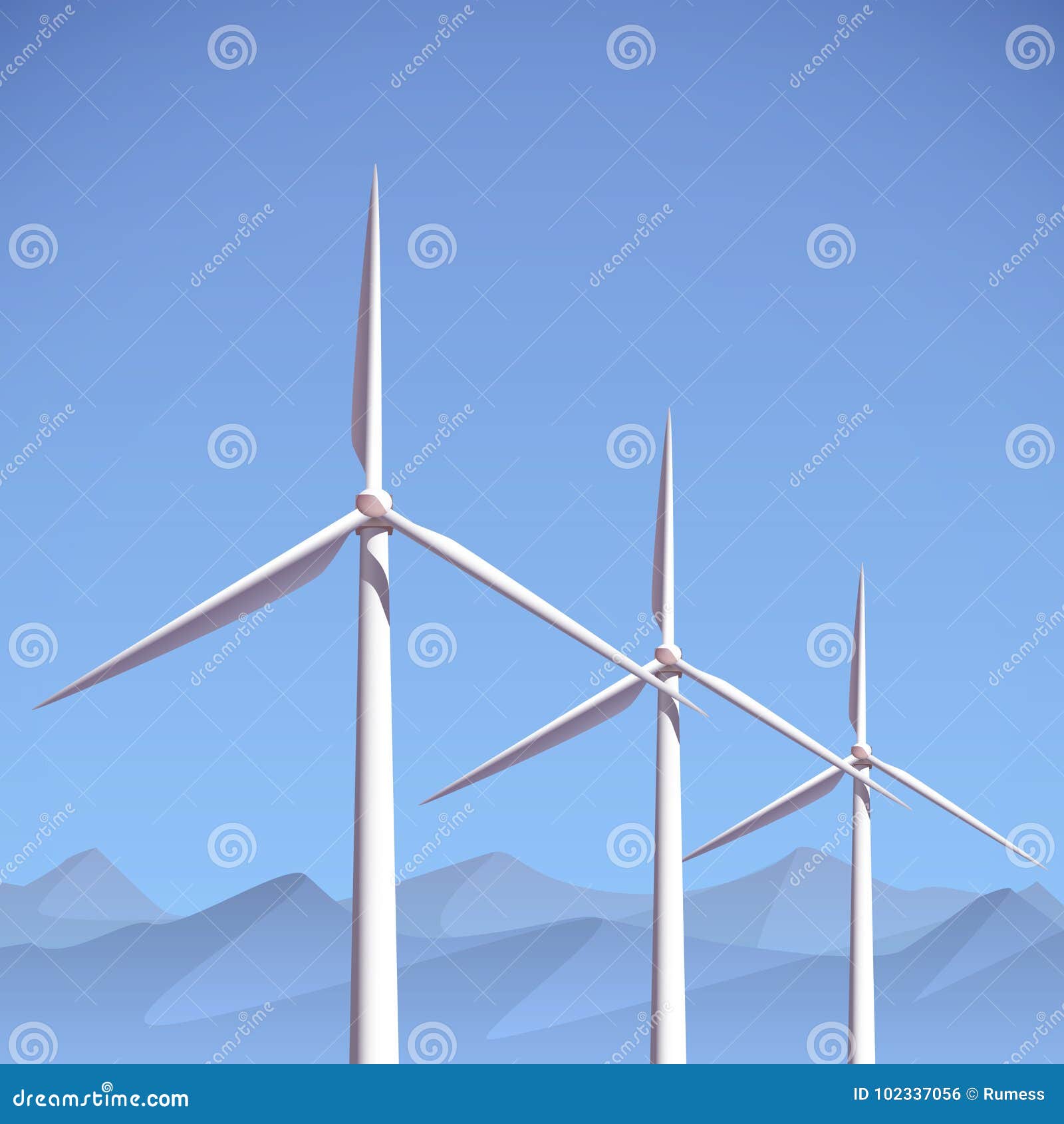Wind power plant stock vector. Illustration of clear - 102337056