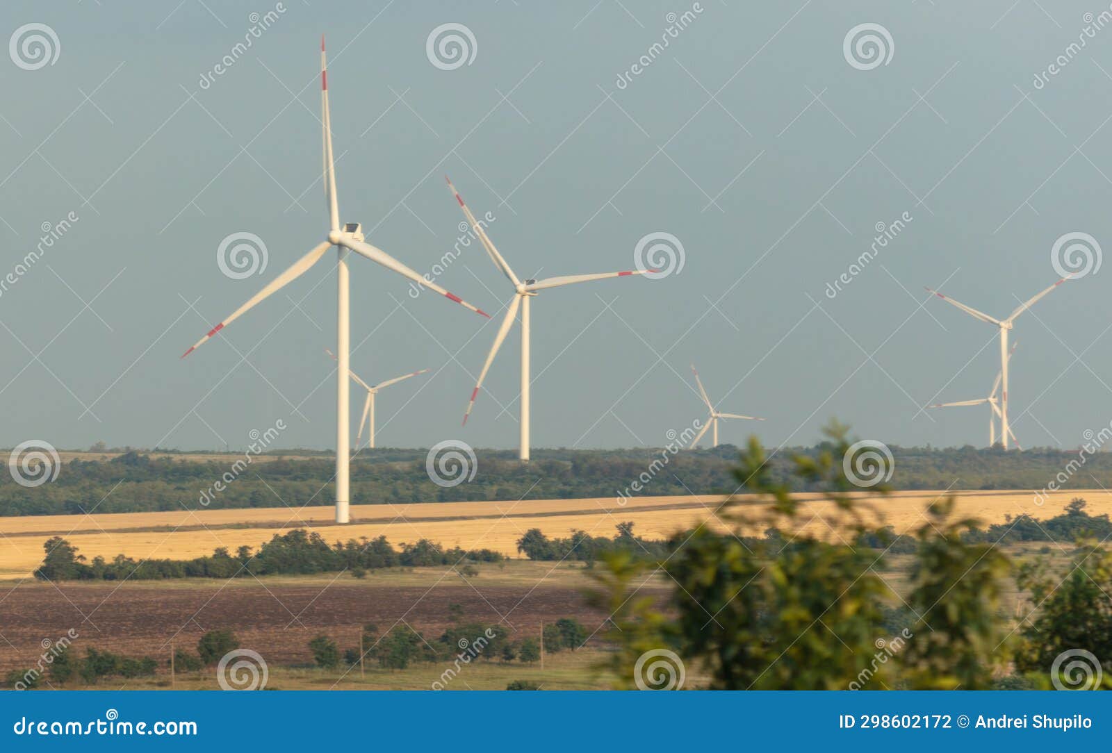 Wind Power Plants in Nature. Technologies Stock Photo - Image of ...