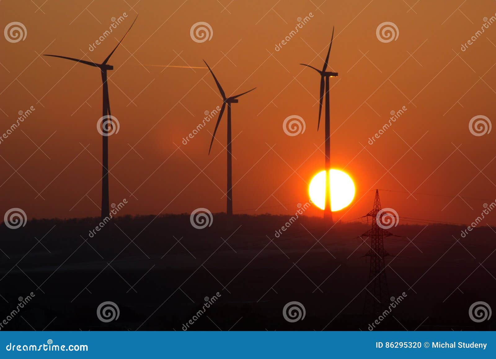 Wind power plants stock photo. Image of plants, industry - 86295320