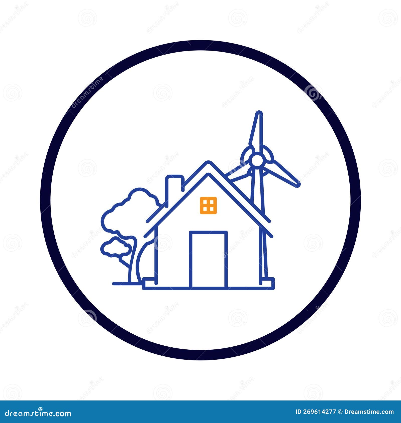 Wind Power Renewable Home Energy Icon Stock Vector - Illustration of ...