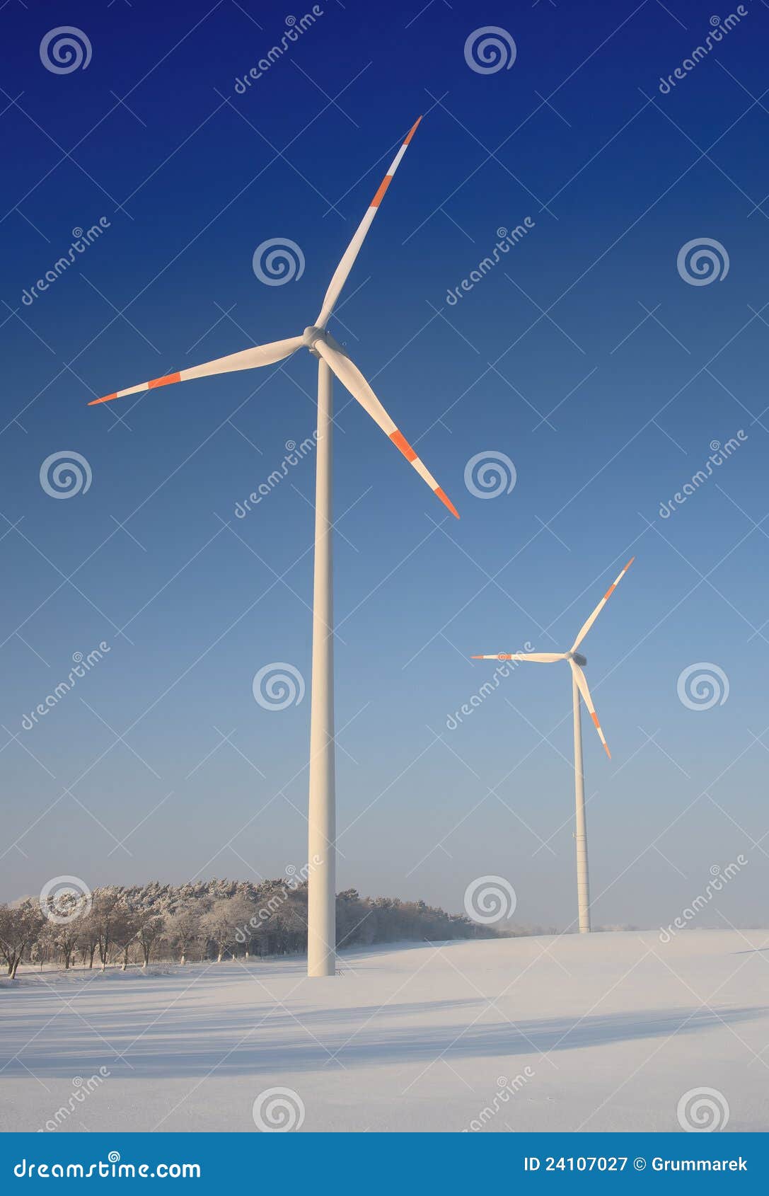 Wind Power Station stock image. Image of blue, snowy - 24107027