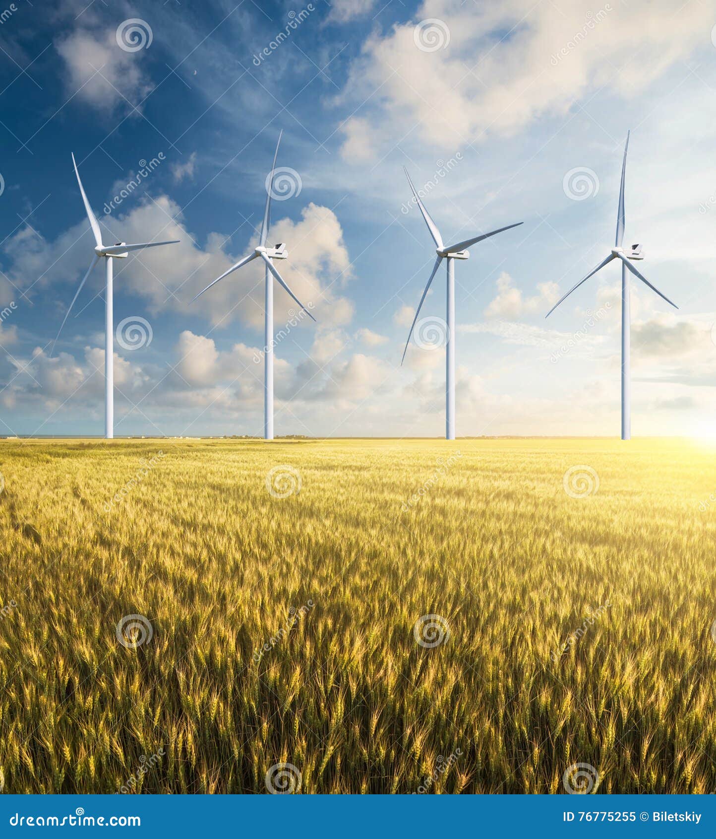 Wind power station stock image. Image of cloud, electricity - 76775255