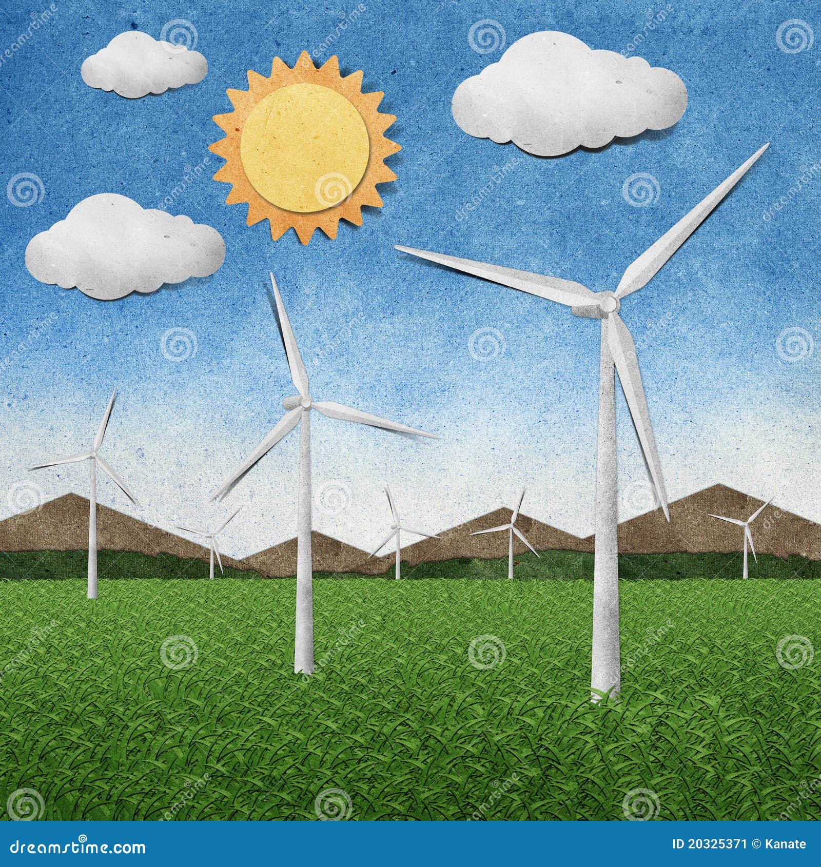 Wind Power Station Recycled Paper Craft Royalty-Free Stock Photography ...