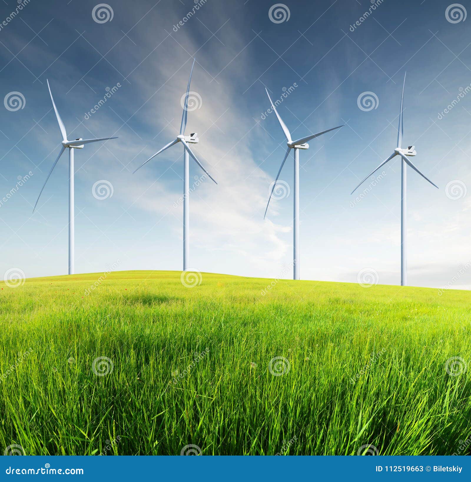 Wind power station stock image. Image of global, field - 112519663