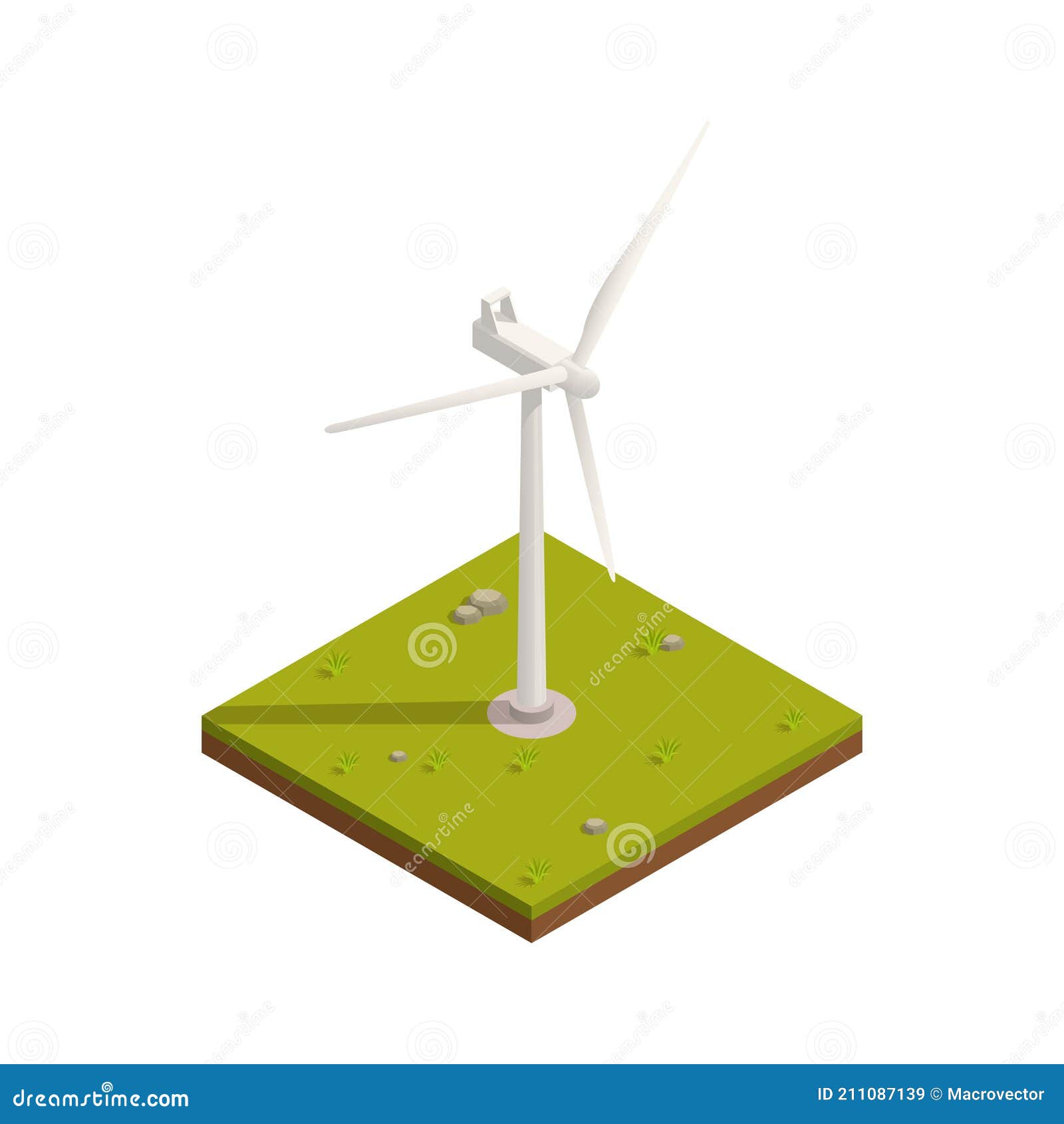 Wind Power Turbine Composition Stock Vector - Illustration of ...