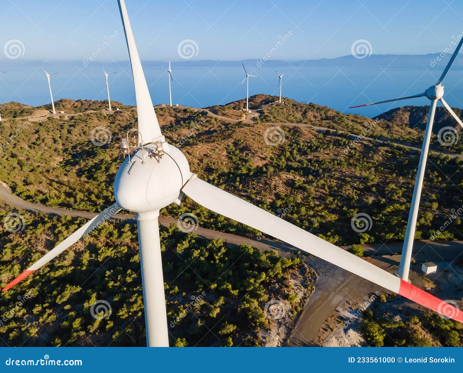 Wind Power Turbines Generating Clean Renewable Energy Stock Photo ...