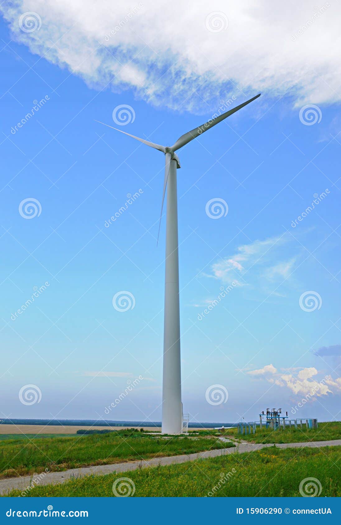 Wind-powered generator stock photo. Image of cloudscape - 15906290