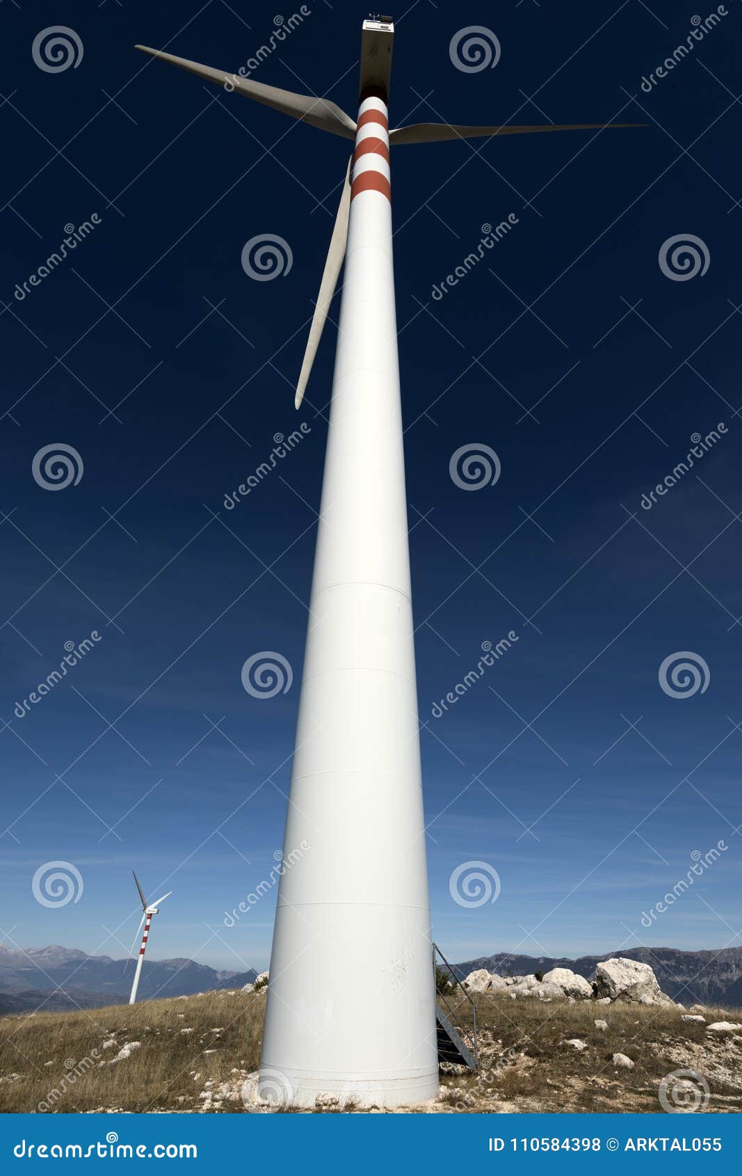 Wind Powered Generators on Italian Mountain Crest Stock Photo - Image ...