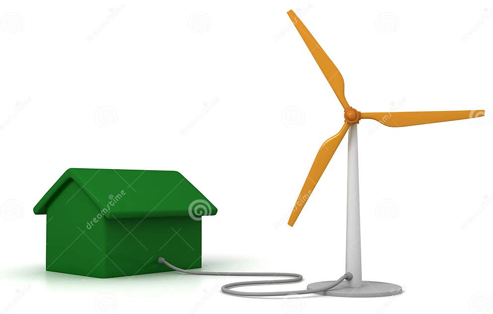 Wind powered house stock illustration. Illustration of alternative ...