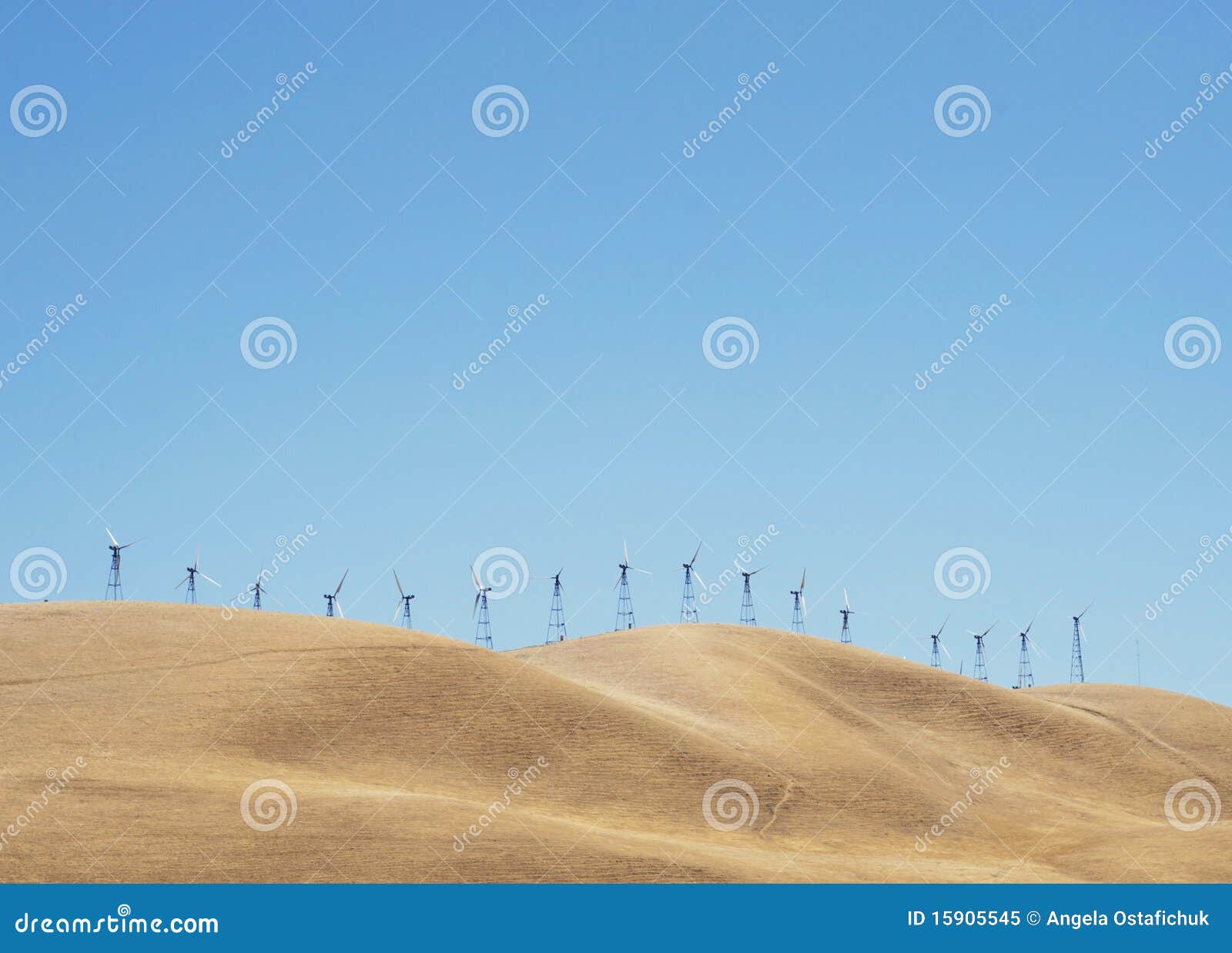 Wind Powered Turbines in the Desert Stock Image - Image of windmills ...