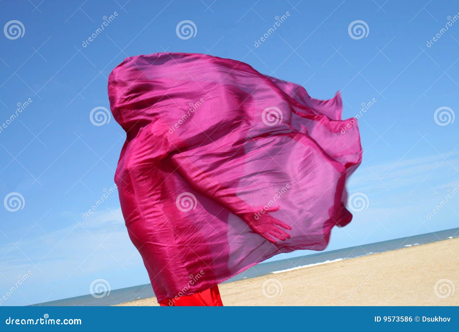 Wind with red scarf stock photo. Image of freedom, sand - 9573586