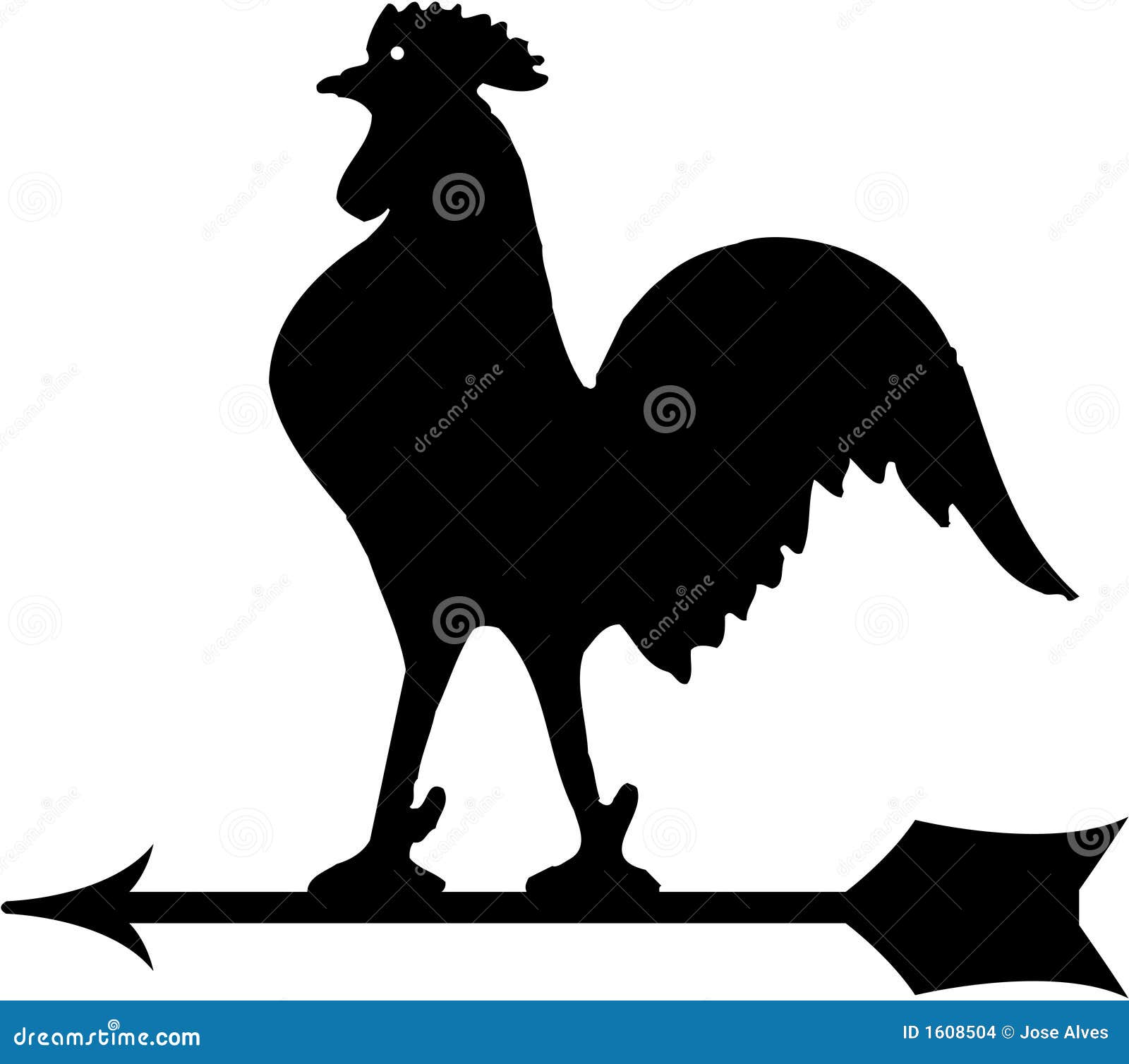 Wind rooster stock vector. Illustration of rooster, east - 1608504