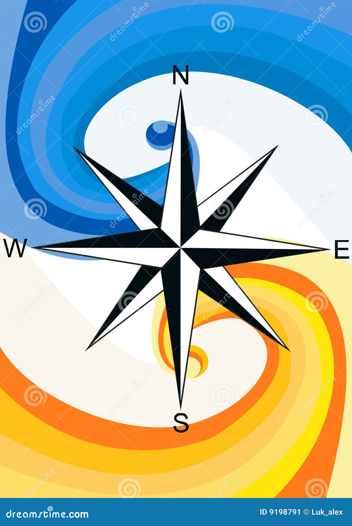 Wind Rose. stock illustration. Illustration of east, north - 9198791